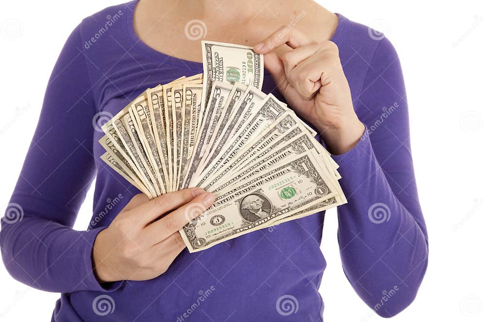 Greed Close Up Pulling Out Money Stock Photo - Image of businesswoman ...