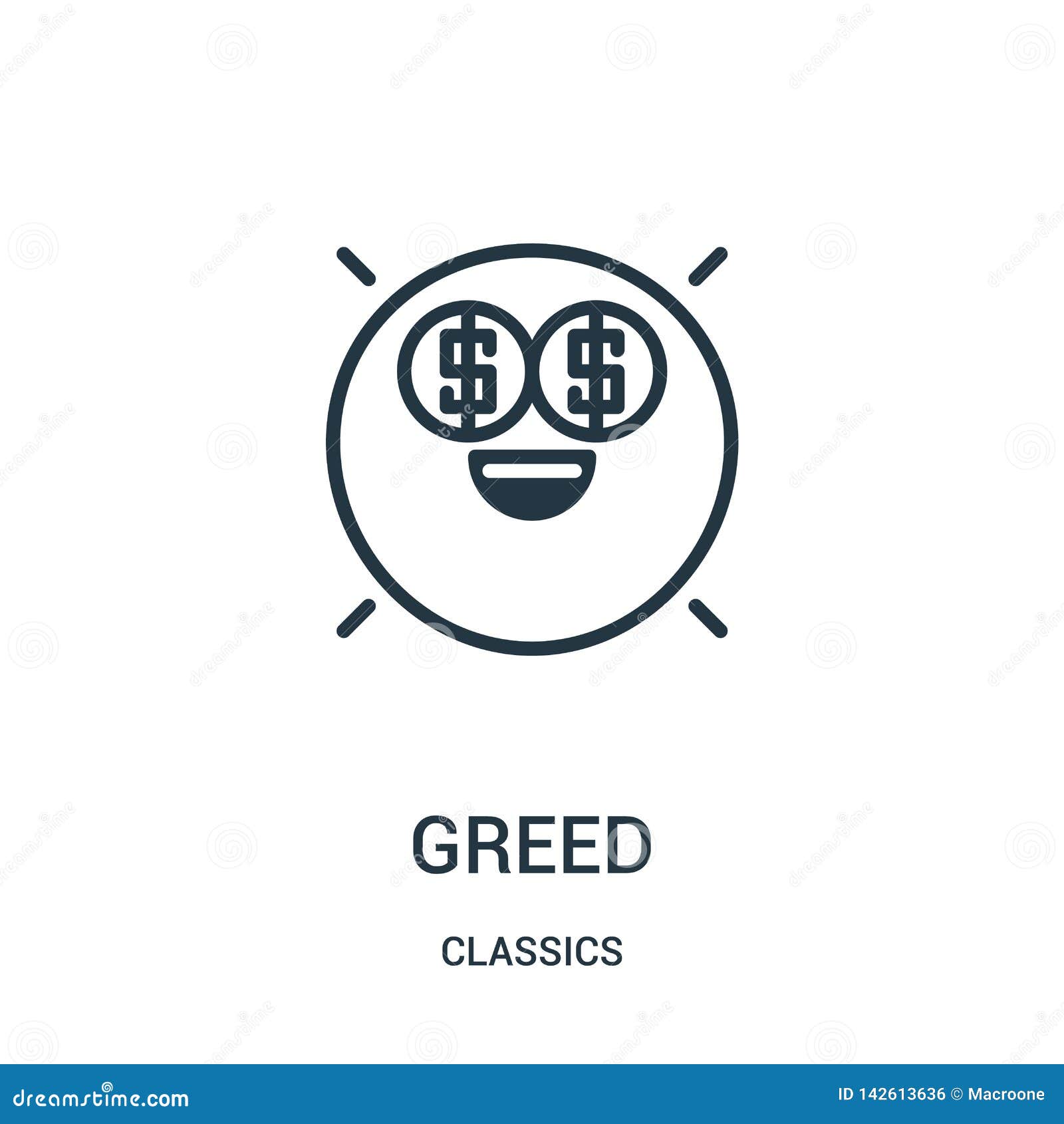 Greed Icon Vector From Classics Collection. Thin Line Greed Outline ...