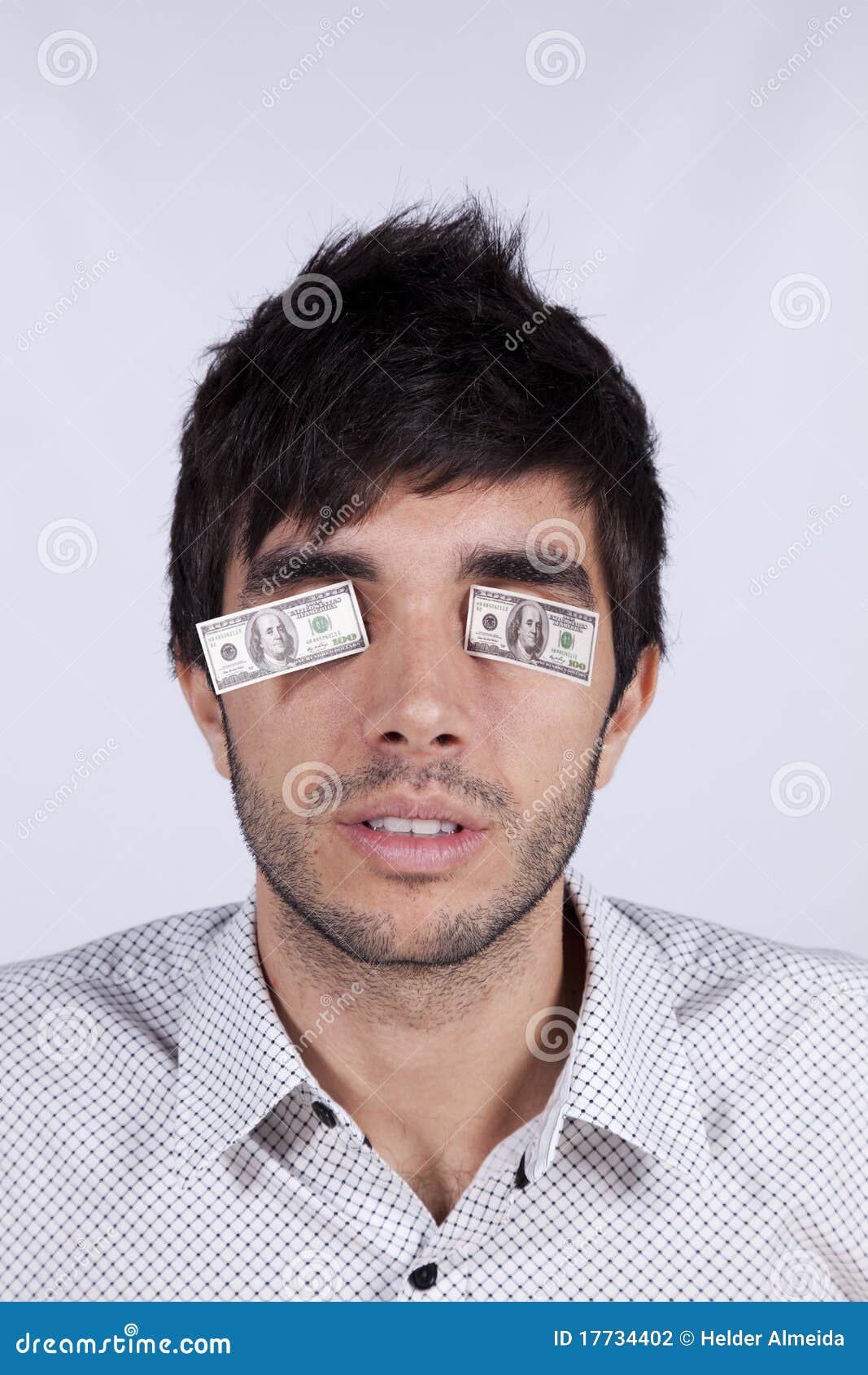 Greed makes you blind stock photo. Image of dollar, male - 17734402