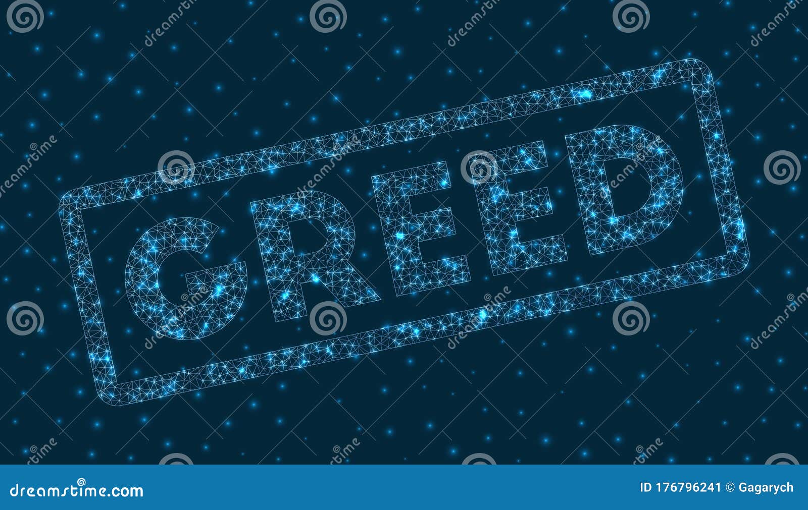 Greed Word in Digital Style. Stock Vector - Illustration of badge ...