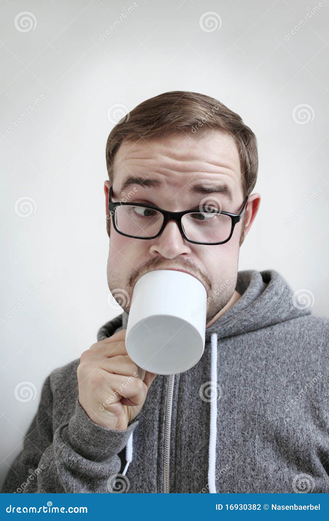 Greedy stock photo. Image of humorous, cocoa, hair, drunk - 16930382