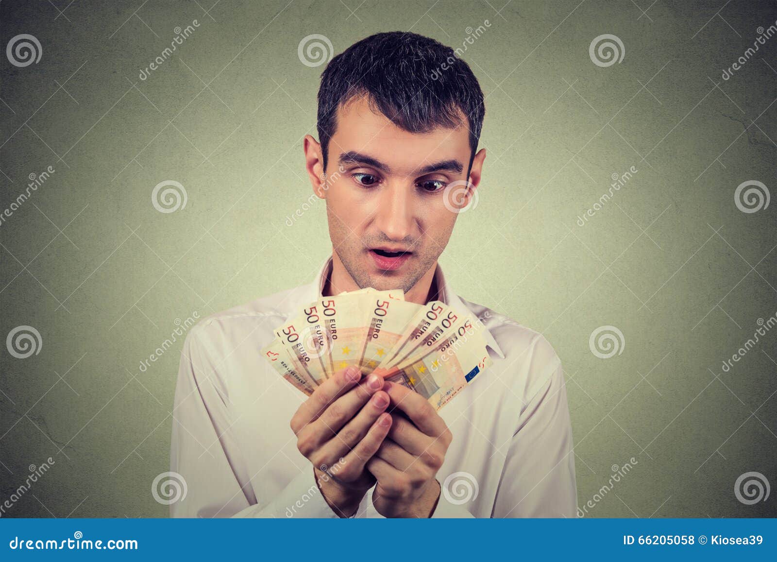 Greedy Business Man Counting Money Stock Photo - Image of ambition ...