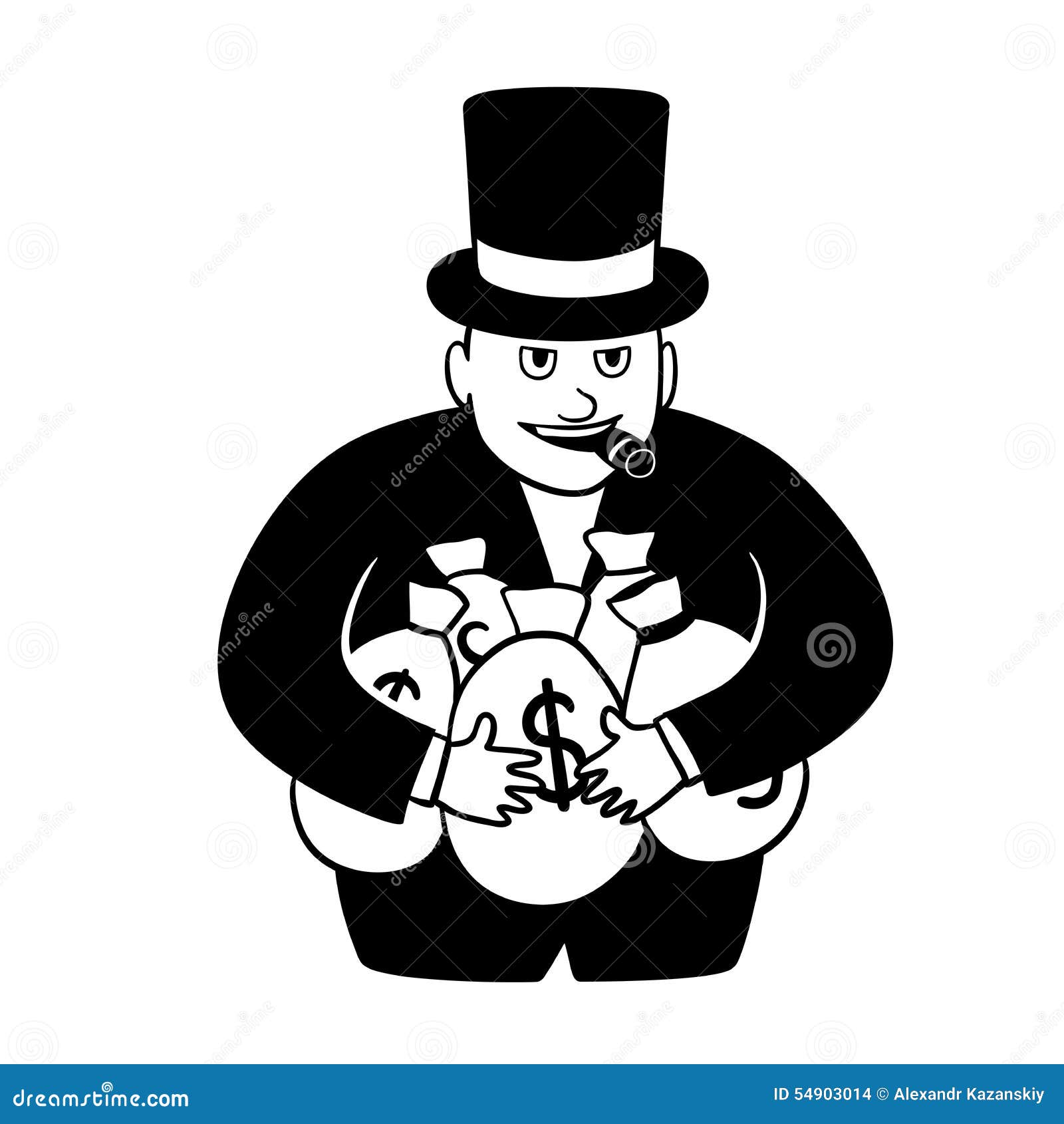 Greedy Businessman Cartoon Vector | CartoonDealer.com #66124591