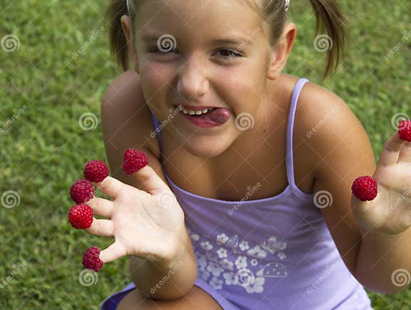 Greedy child stock image. Image of hungry, joking, raspberries - 25864031