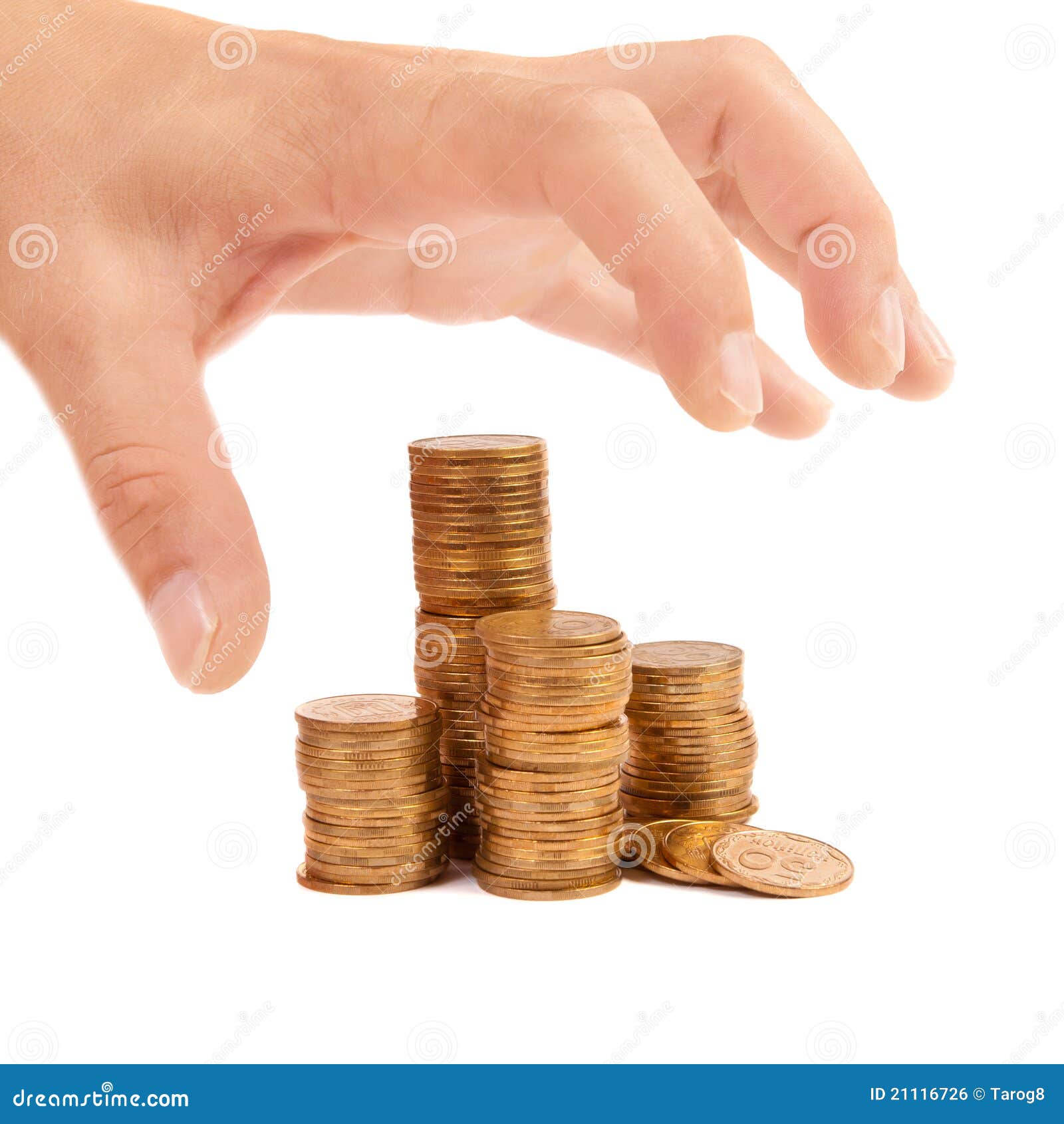 Greedy Hand Stretches To the Coins Stock Photo - Image of reaches ...