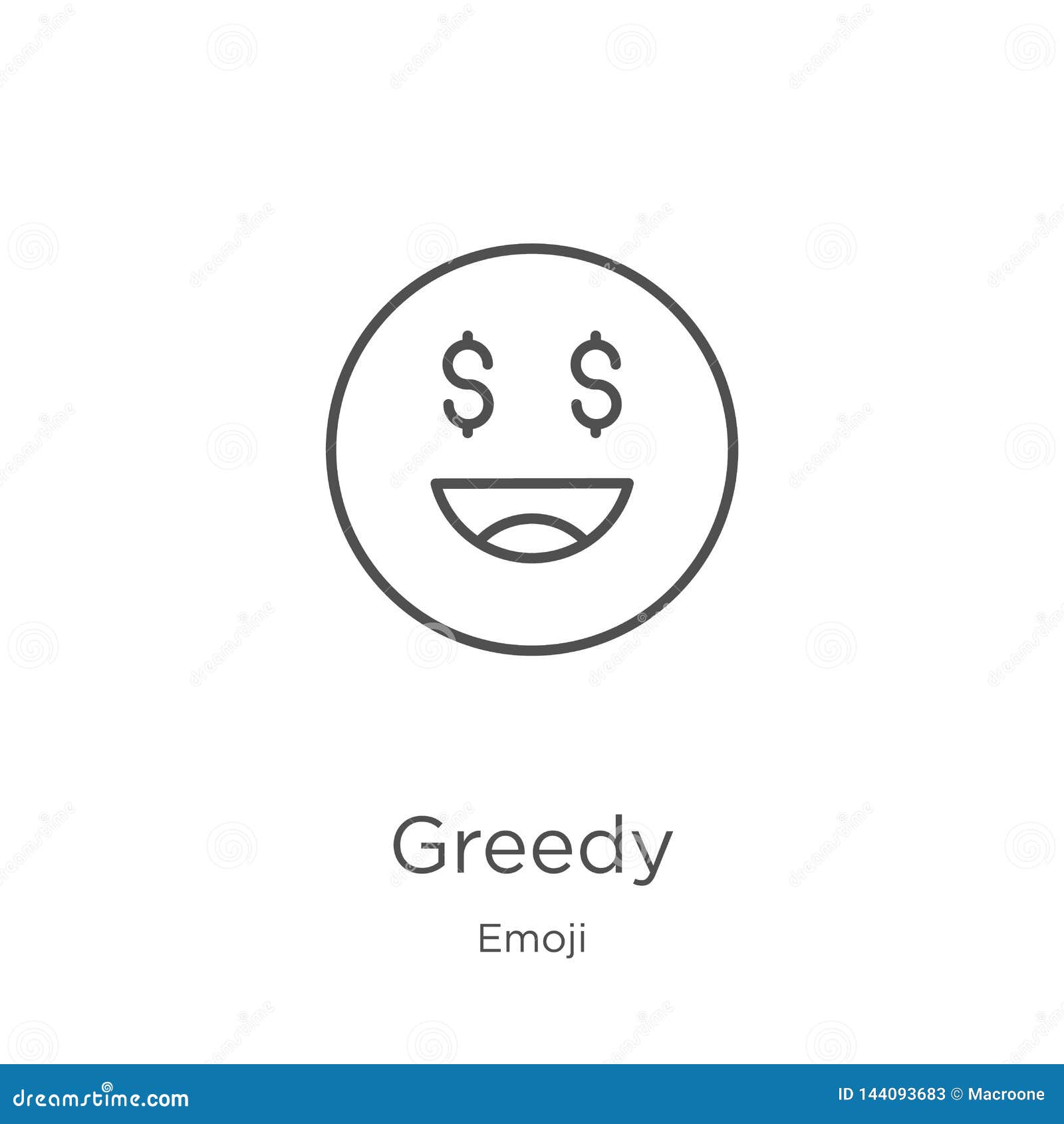 Greedy Linear Icon. Modern Outline Greedy Logo Concept On White Cartoon ...