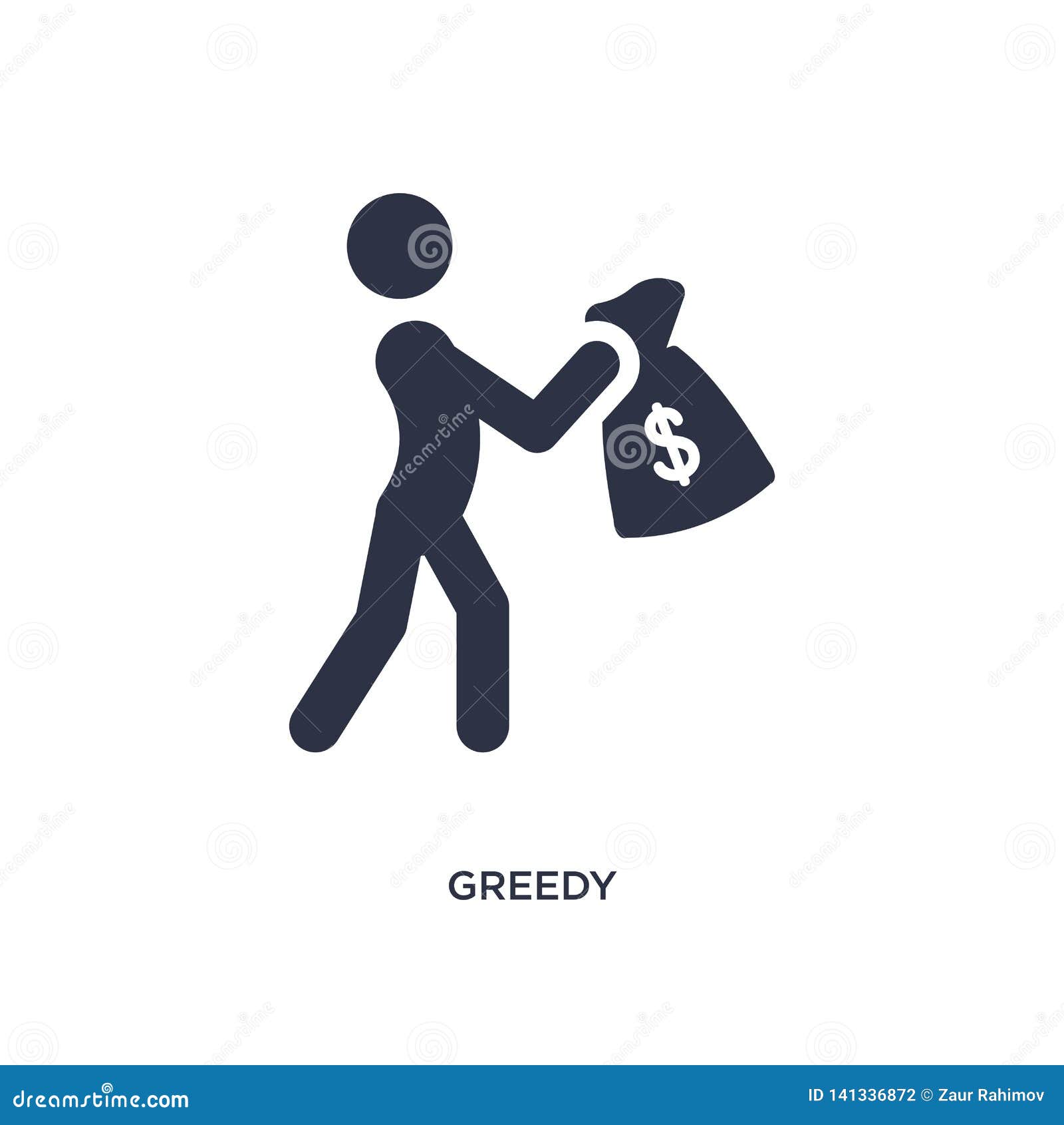 Greedy Icon on White Background. Simple Element Illustration from ...