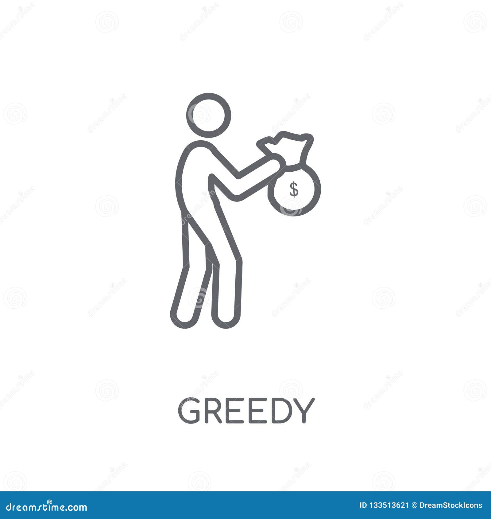 Greedy Linear Icon. Modern Outline Greedy Logo Concept On White Vector ...
