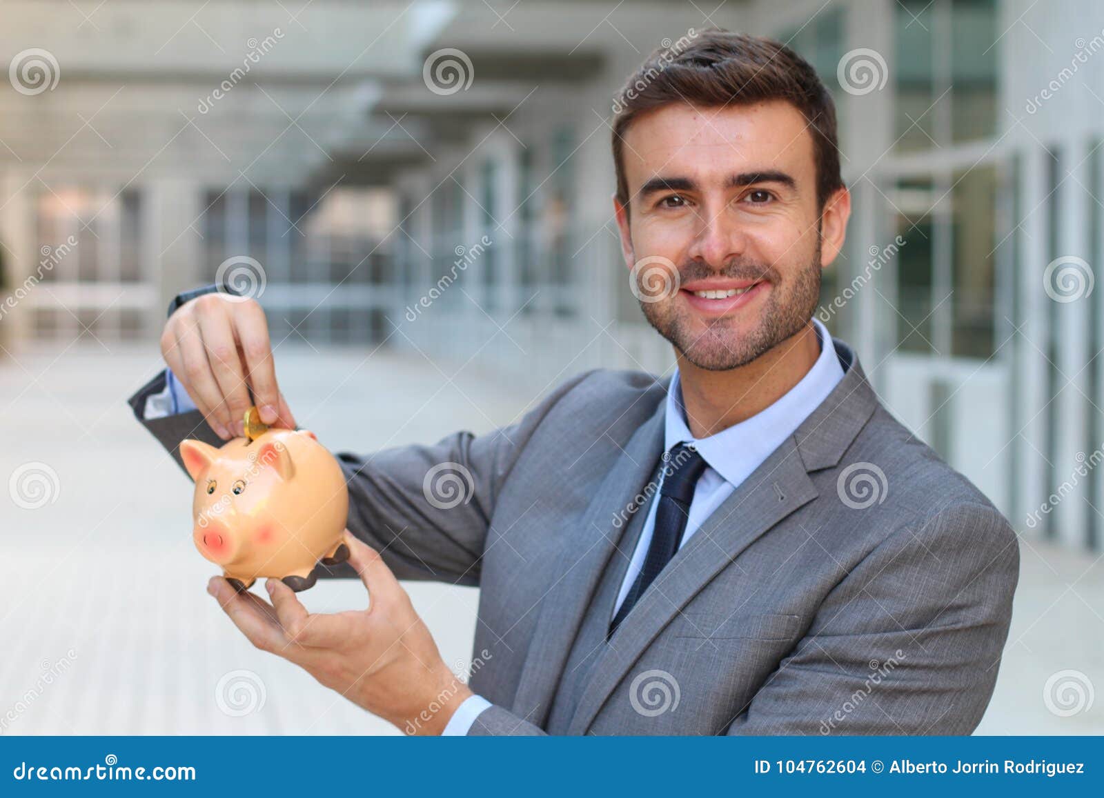 Greedy Man Saving His Money Stock Photo - Image of handsome, economical ...
