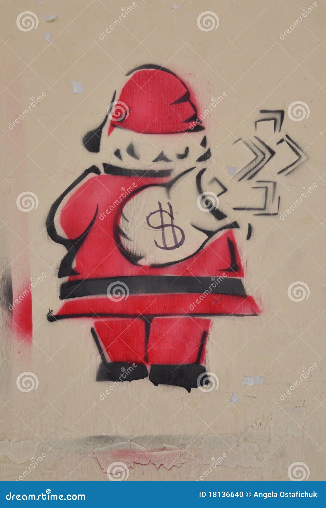 Greedy Santa Stencil Art editorial image. Image of greedy - 18136640