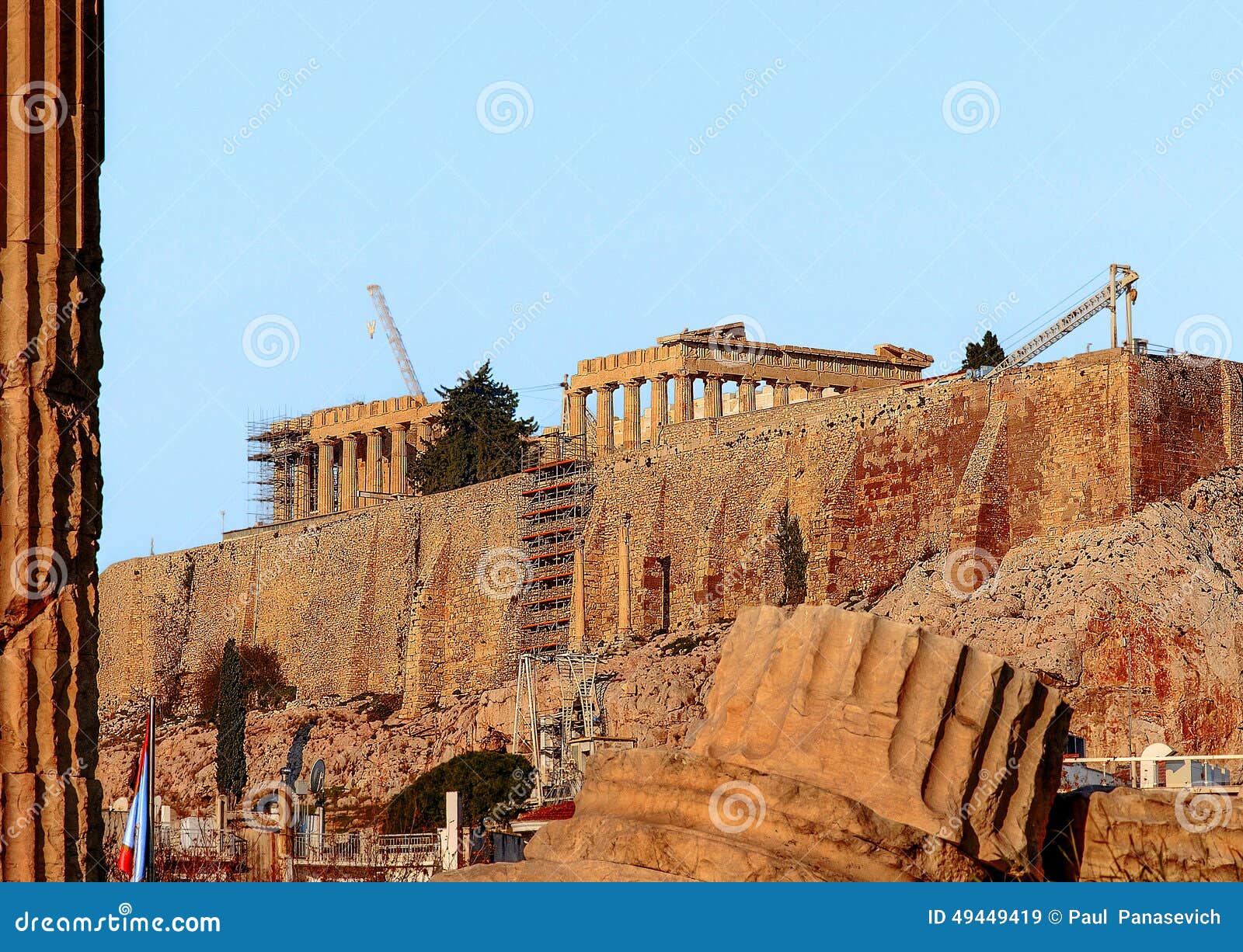 Greek Acropolis stock image. Image of religion, rock - 49449419
