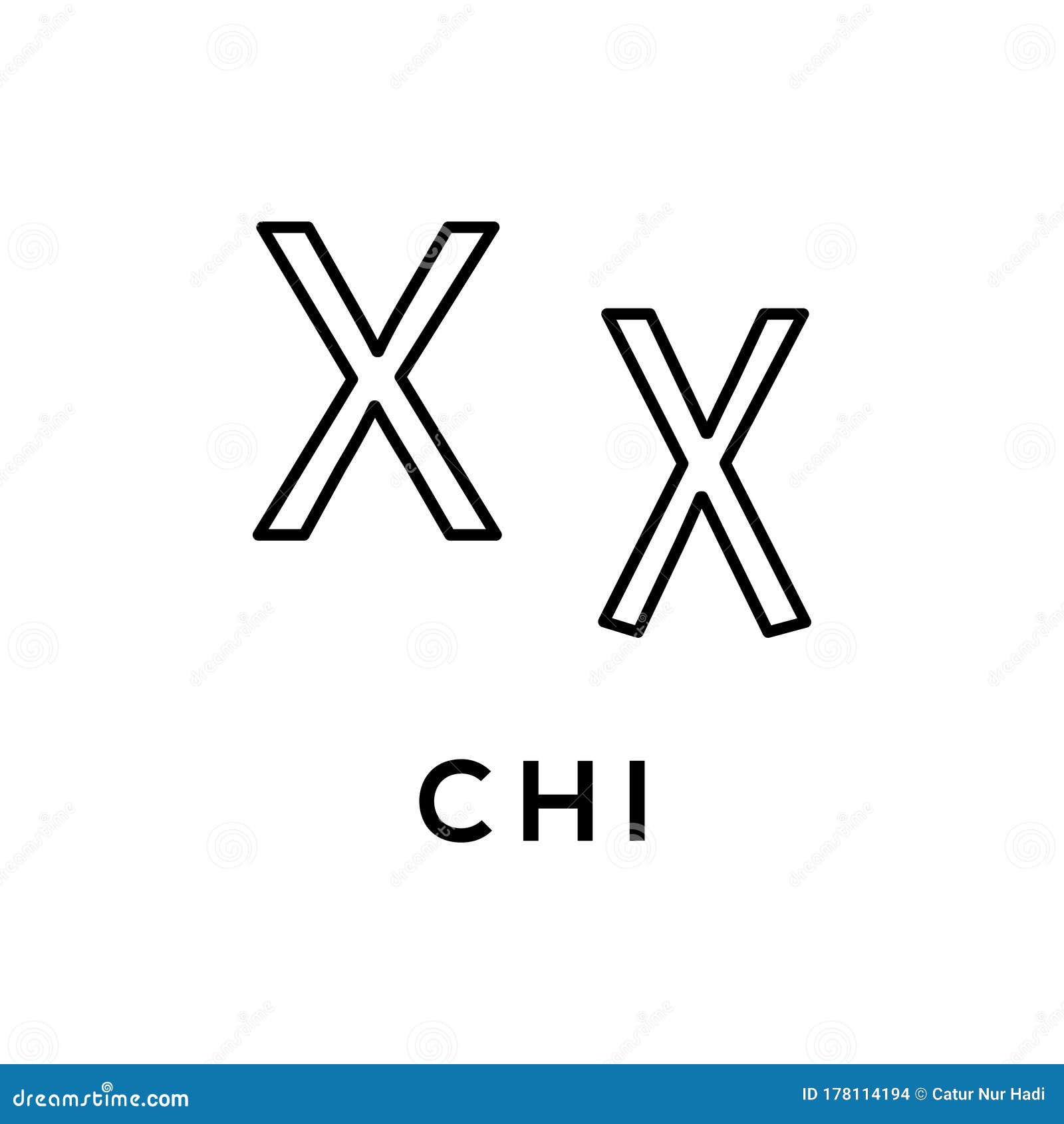 Chi Greek Alphabet Design Trendy Stock Vector - Illustration of ...