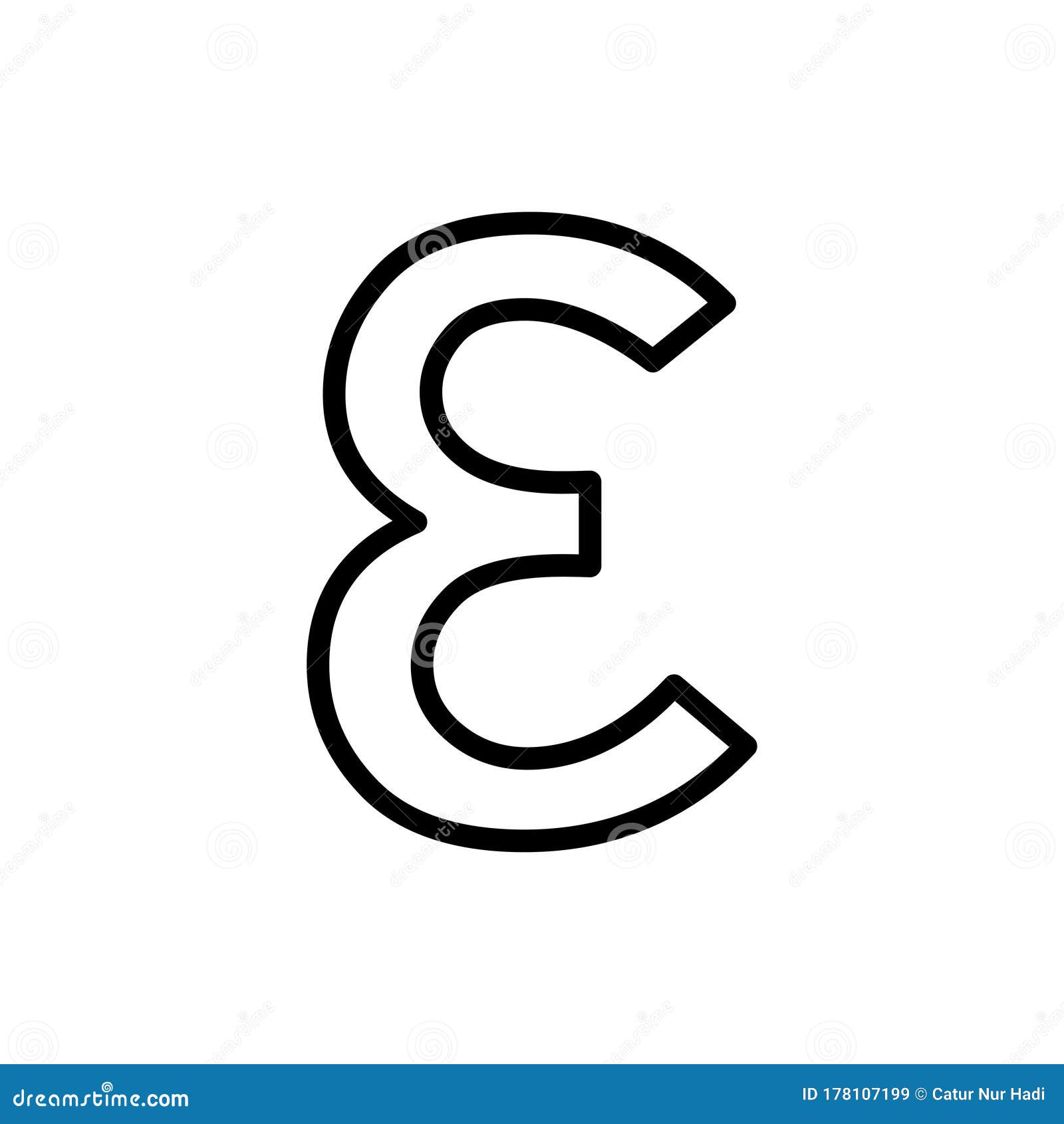 Epsilon Greek Alphabet Design Trendy Stock Vector - Illustration of ...