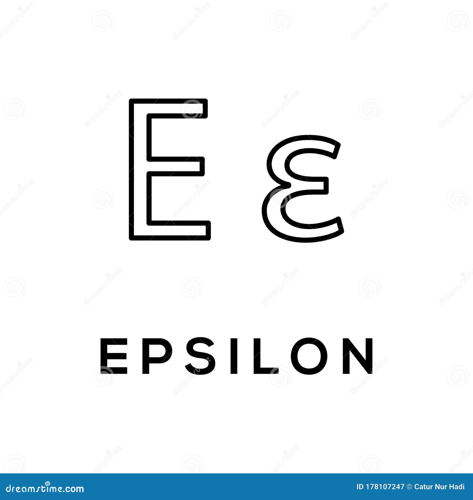 Epsilon Greek Alphabet Design Trendy Cartoon Vector | CartoonDealer.com ...
