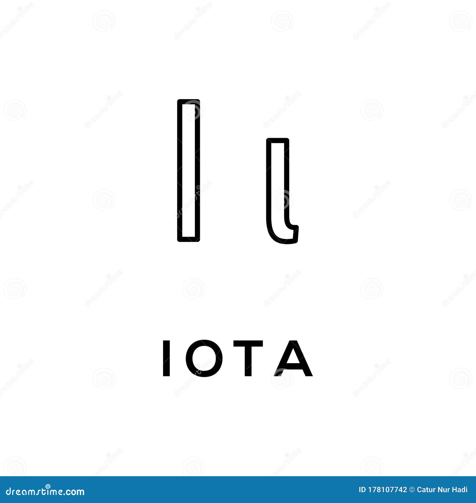 Iota Greek Alphabet Design Trendy Stock Vector - Illustration of ...