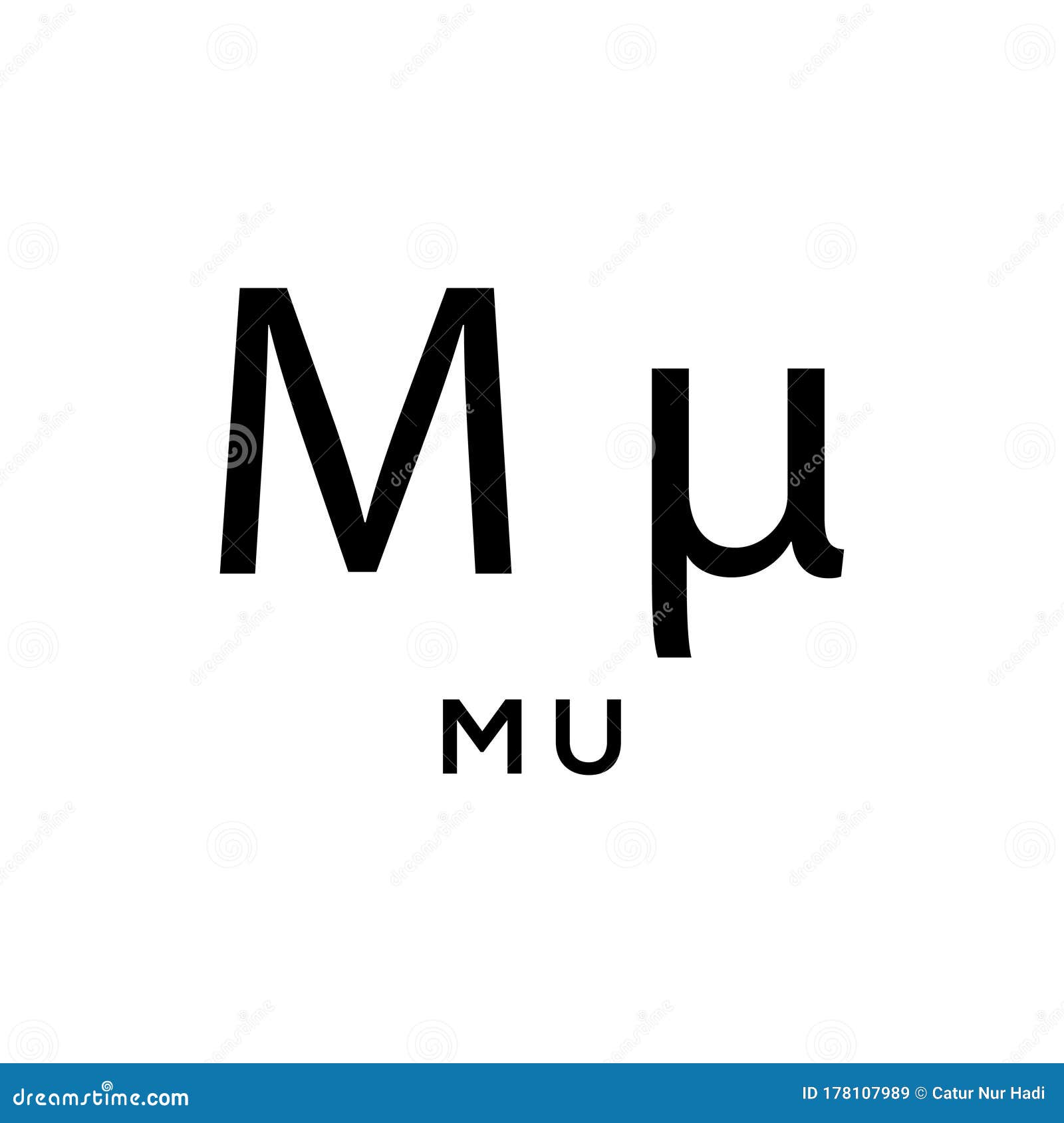 Mu Greek Alphabet Design Trendy Stock Vector - Illustration of capital ...