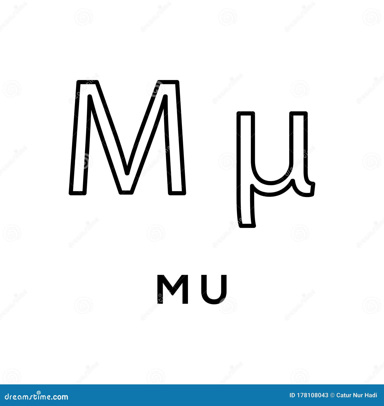 Mu Greek Alphabet Design Trendy Stock Vector - Illustration of greece ...