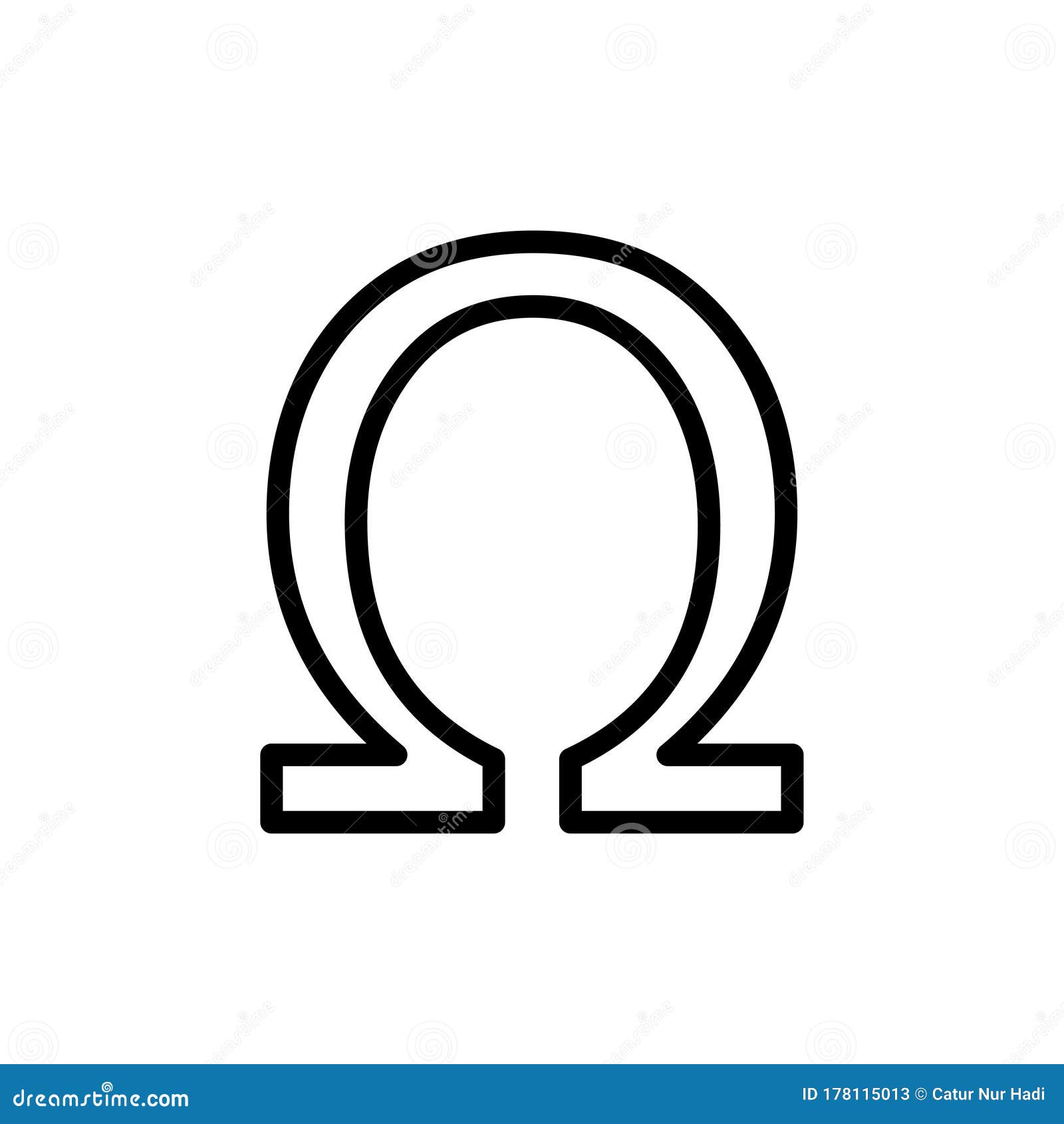 Omega Greek Alphabet Design Trendy Stock Vector - Illustration of ...