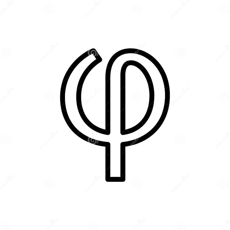 Phi Greek Alphabet Design Trendy Stock Vector - Illustration of ...