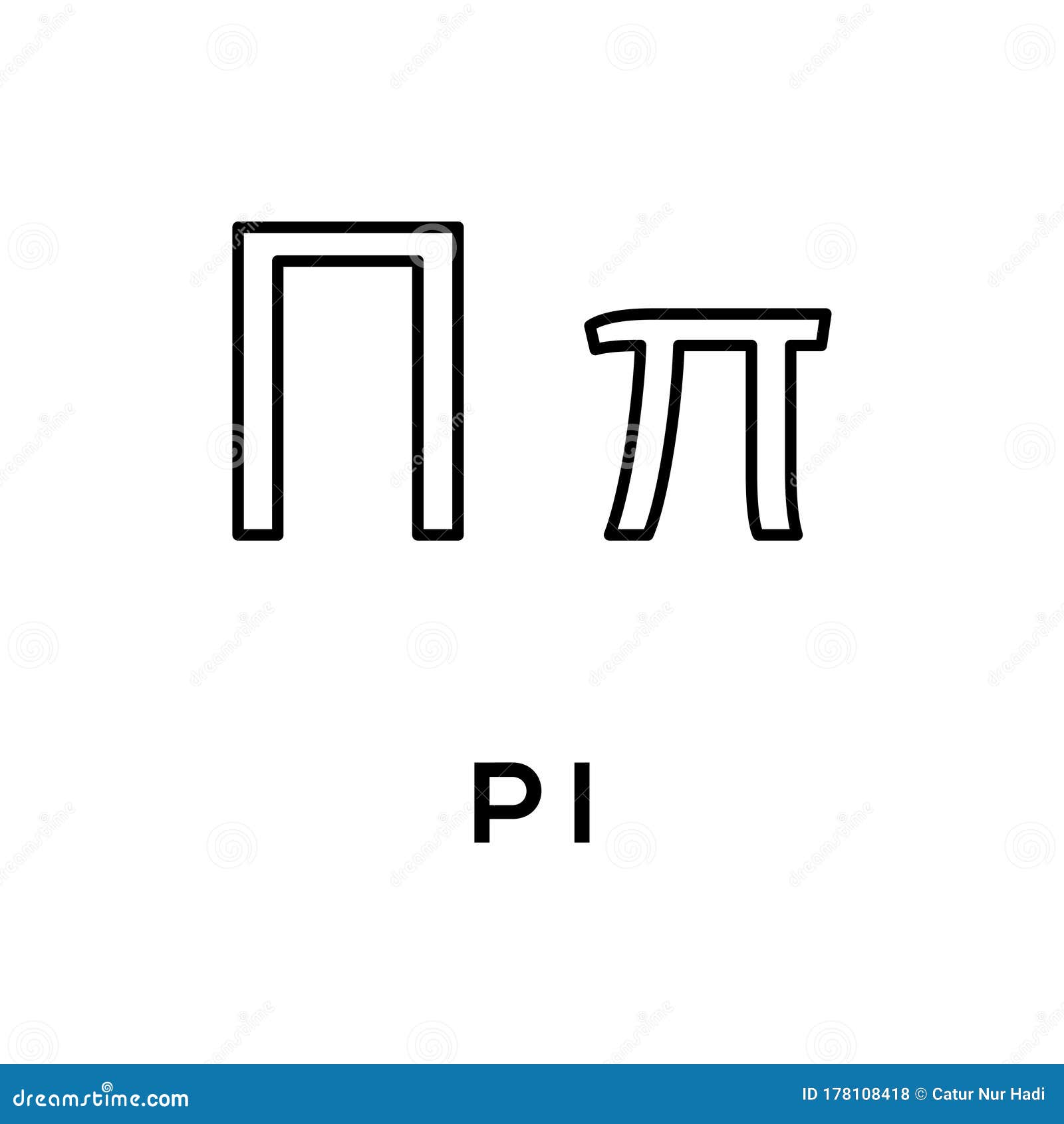 Pi Greek Alphabet Design Trendy Vector Illustration | CartoonDealer.com ...