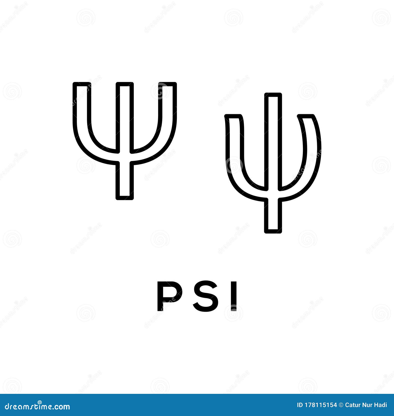 Psi Greek Alphabet Design Trendy Stock Vector - Illustration of ancient ...