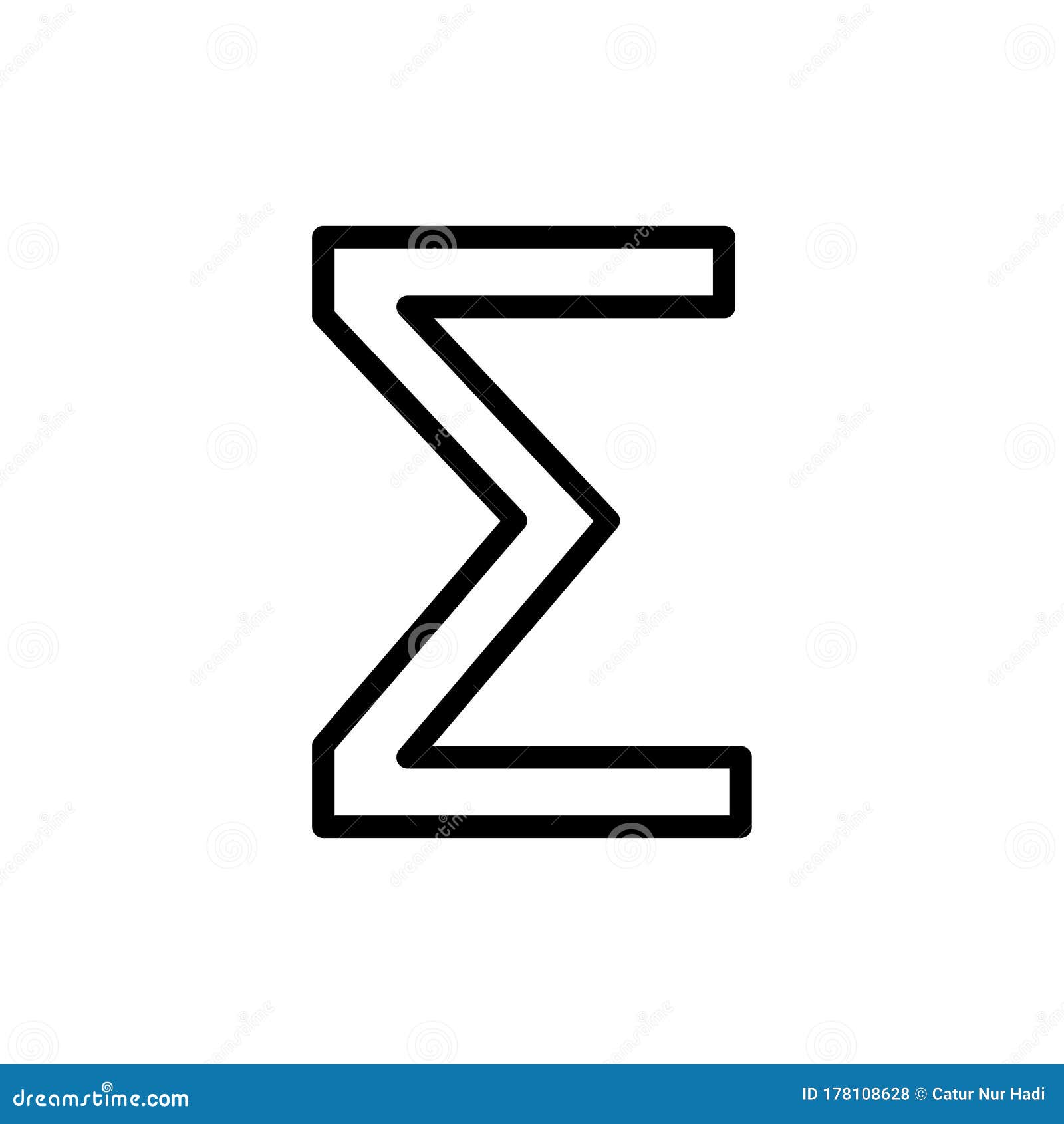Sigma Greek Letter, Linear Style Sign For Mobile Concept And Web Design ...