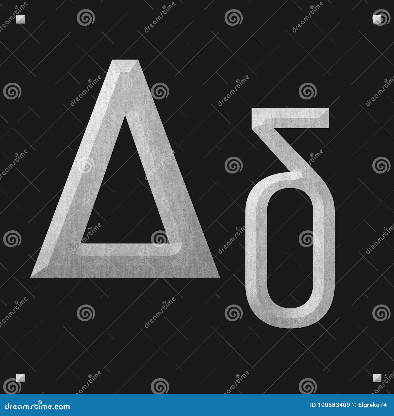Greek Alphabet Stone Texture, Delta on Dark Background Stock ...