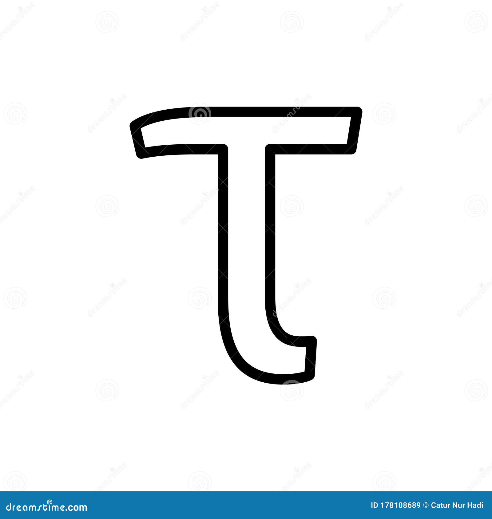 Tau Greek Alphabet Design Trendy Stock Vector - Illustration of classic ...