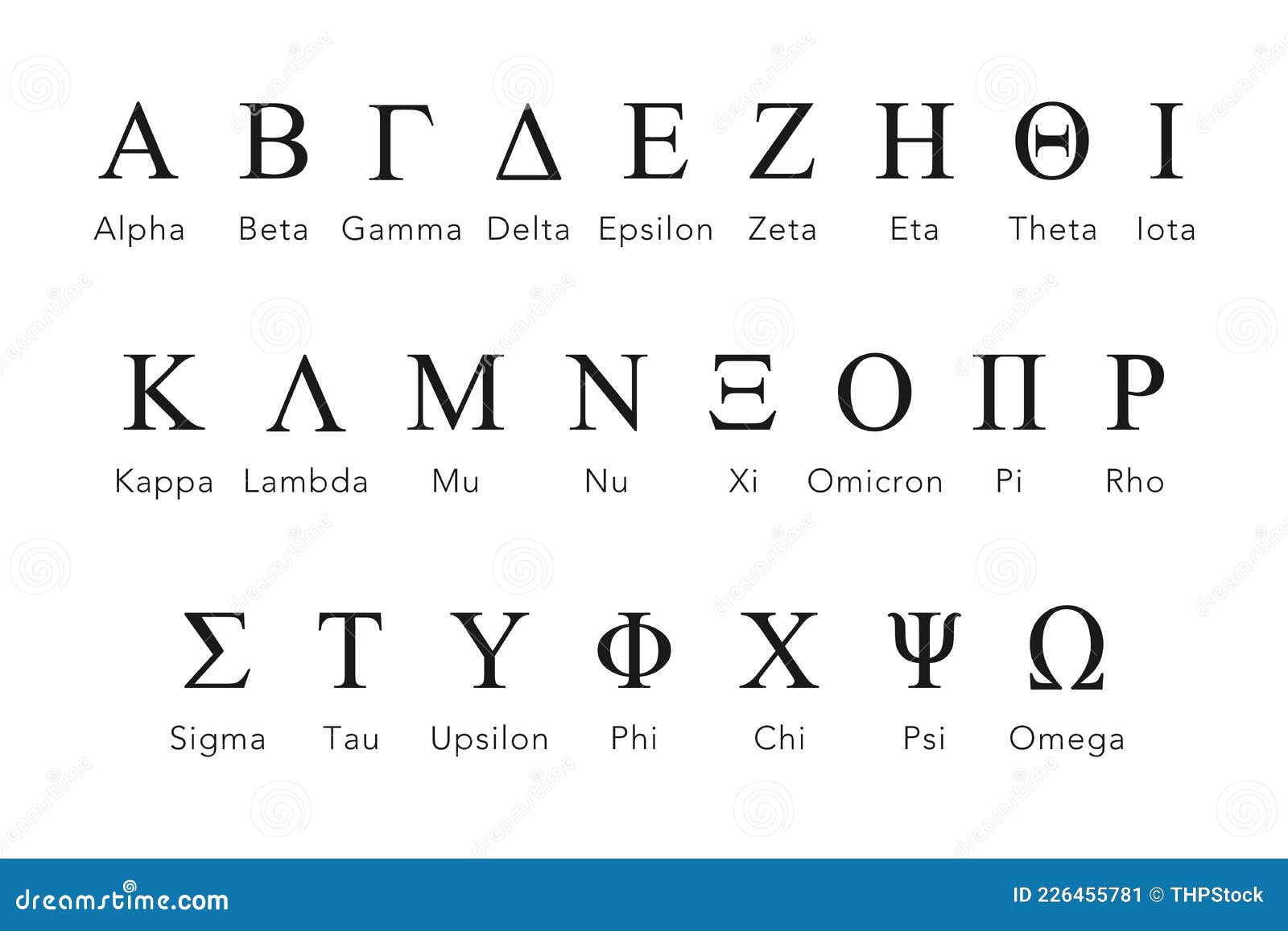 Greek Alphabet Vector Set stock vector. Illustration of element - 226455781
