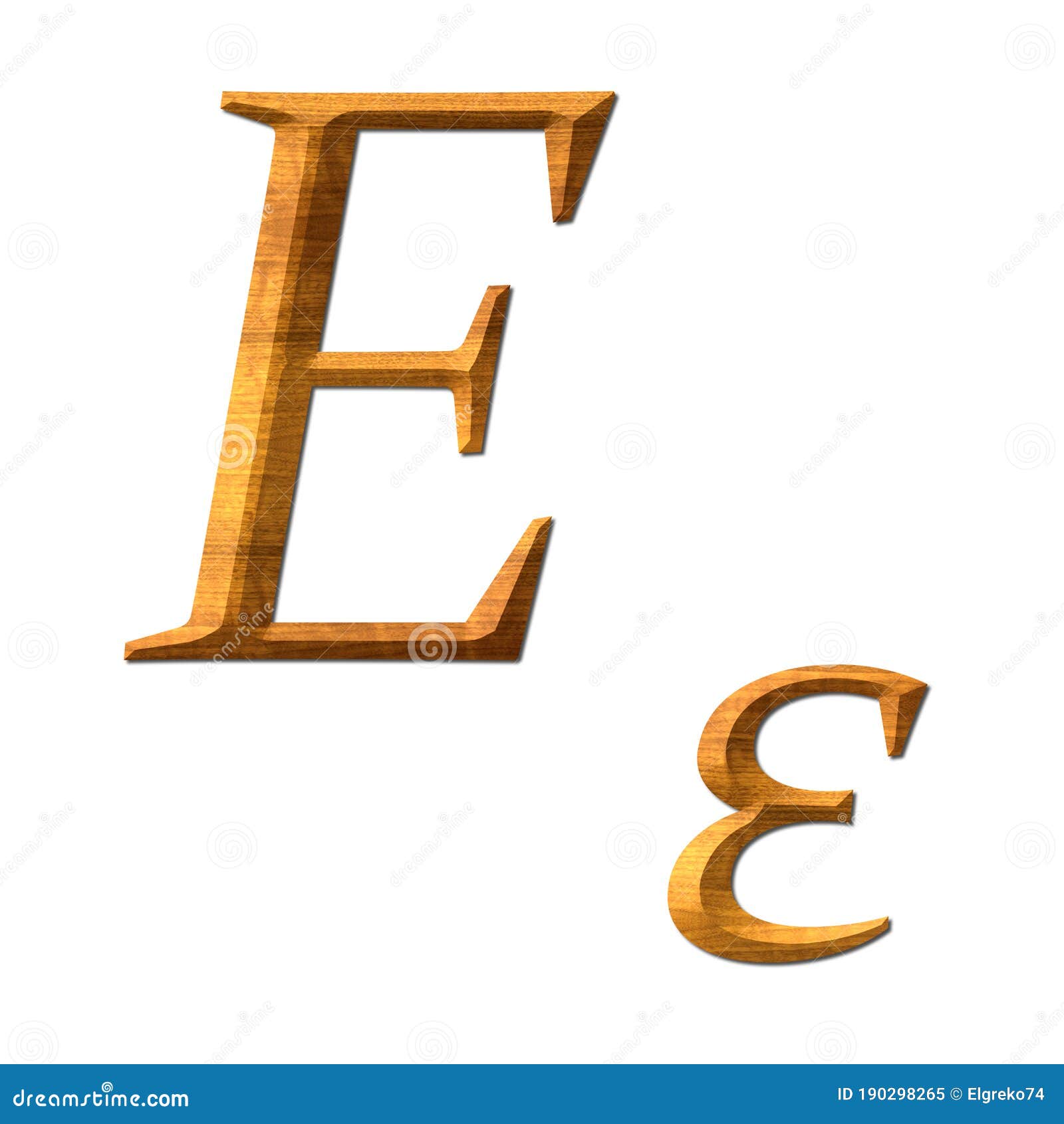Greek Alphabet Wooden Texture, Epsilon Stock Illustration ...