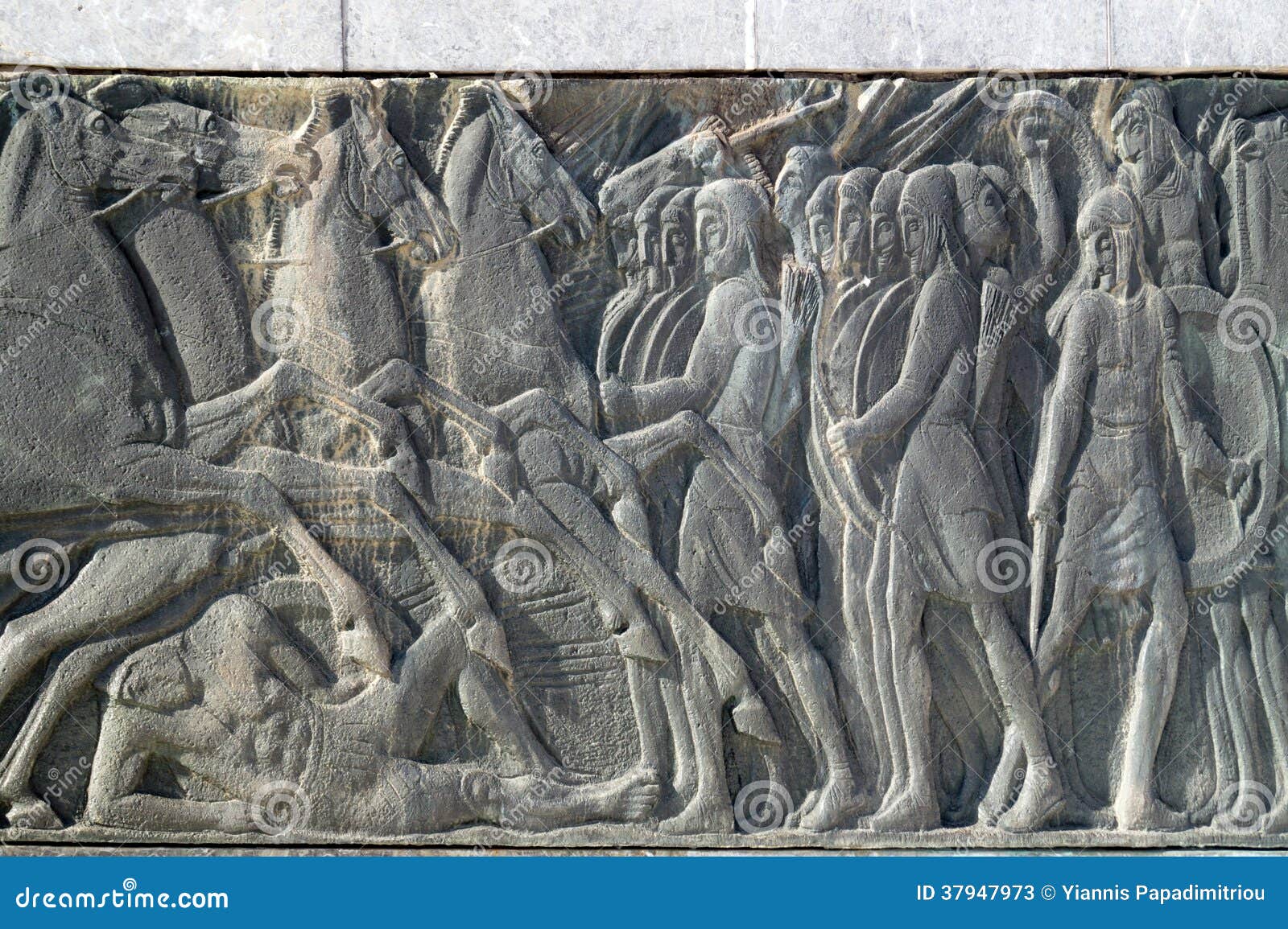 Greek Ancient Alike Plaque at Great Alexander Monument, Greece Stock ...