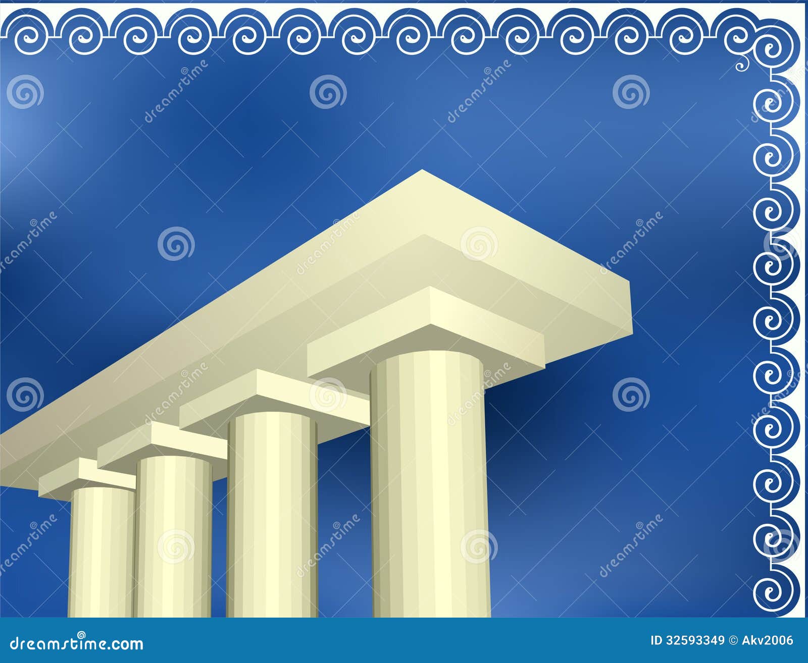 Greek ancient architecture stock vector. Illustration of ionic - 32593349