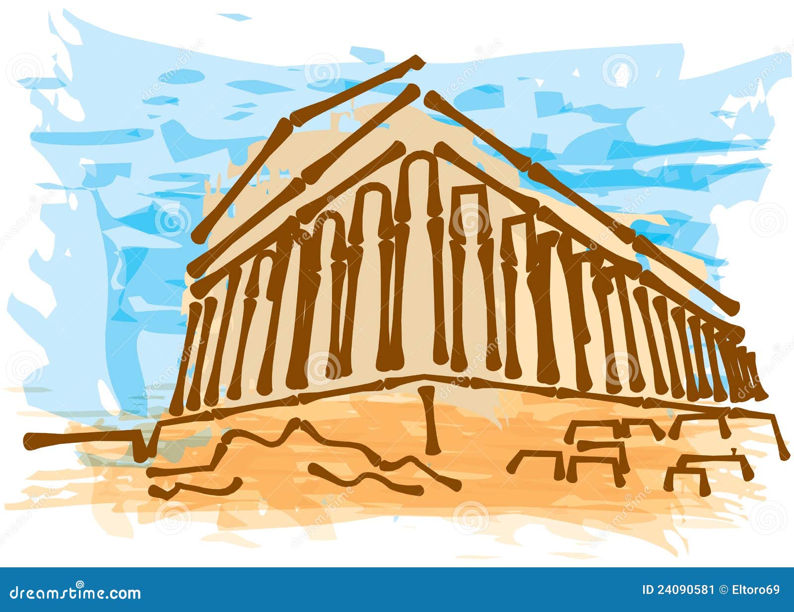 Greek Ancient Building Cartoon Vector | CartoonDealer.com #24090581