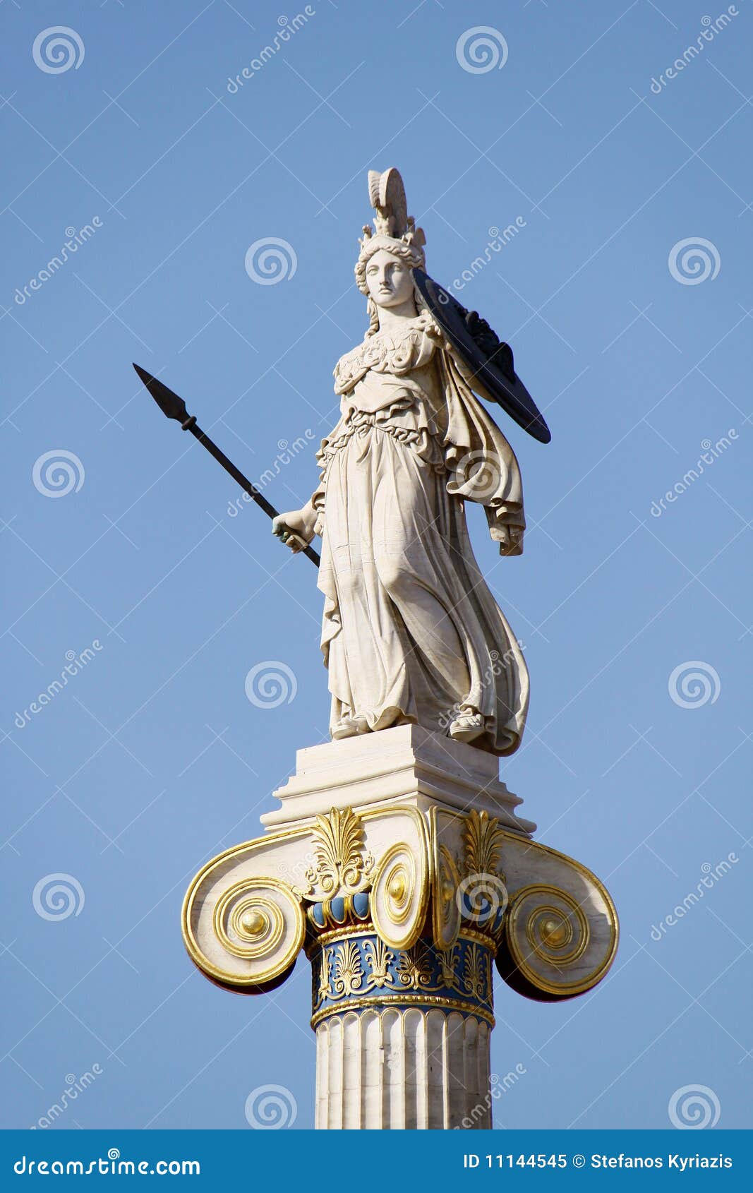 Greek Ancient Goddess Athena Stock Image - Image of europe, golden ...