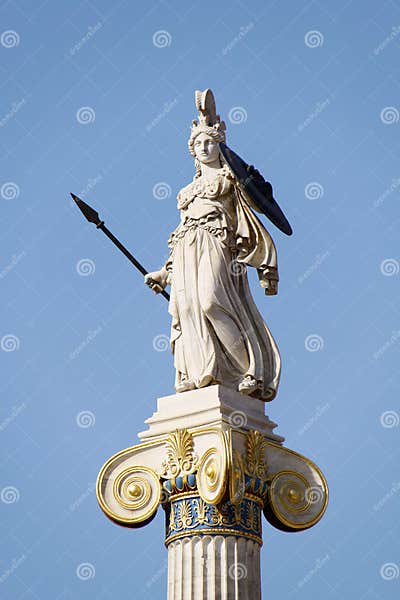 Greek Ancient Goddess Athena Stock Image - Image of europe, golden ...