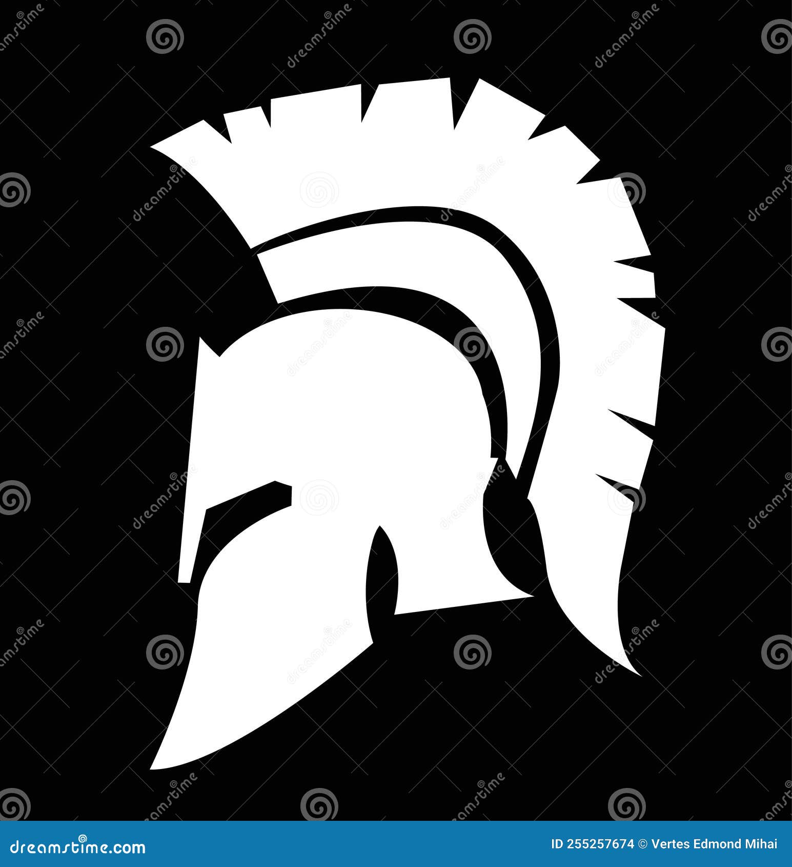 Greek, ancient helmet icon stock vector. Illustration of army - 255257674