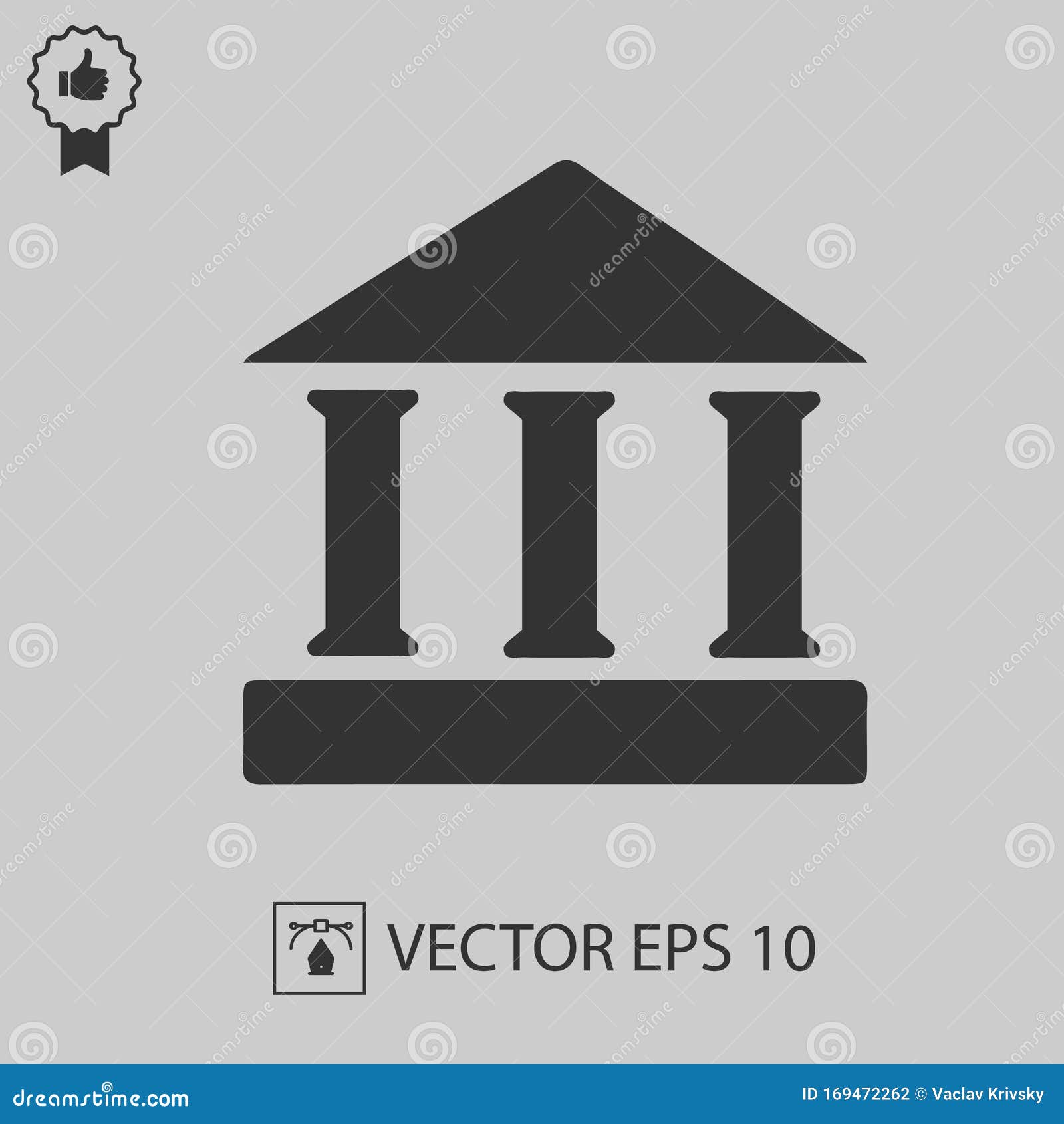 Greek Ancient Temple Vector Icon Stock Vector - Illustration of ...