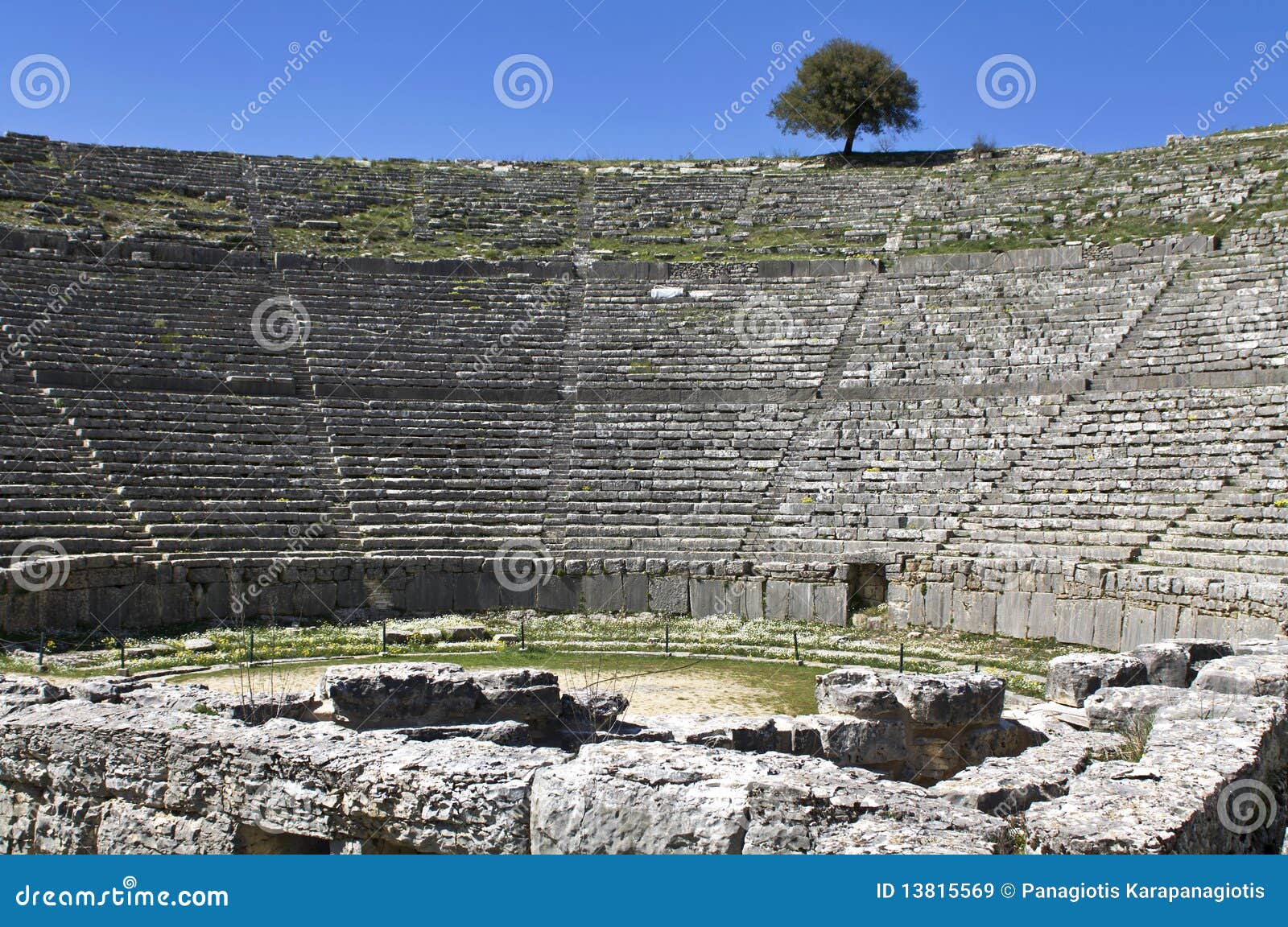 Greek Ancient Theater of Dodoni at Greece Stock Image - Image of ...