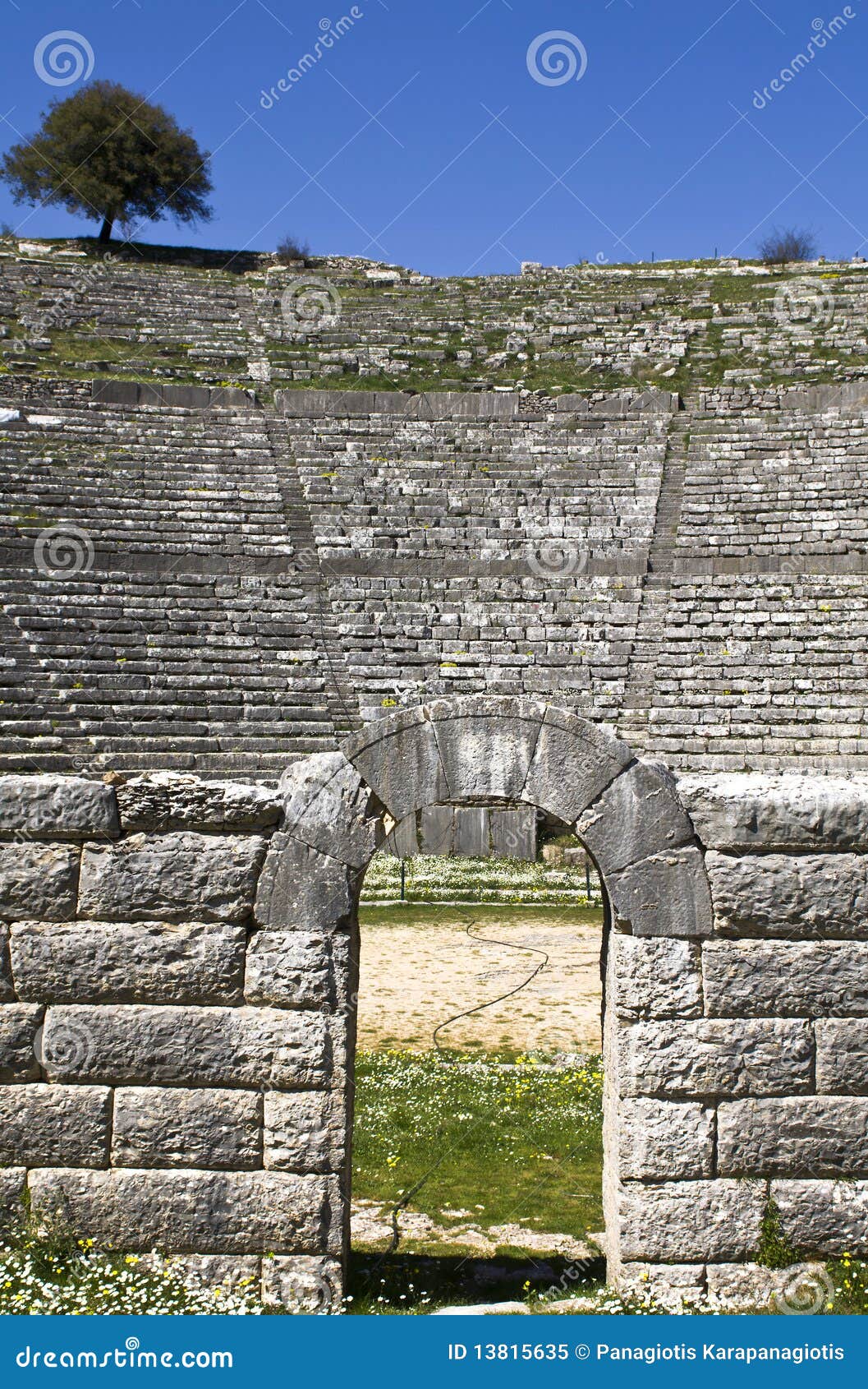 Greek Ancient Theater of Dodoni at Greece Stock Image - Image of ...