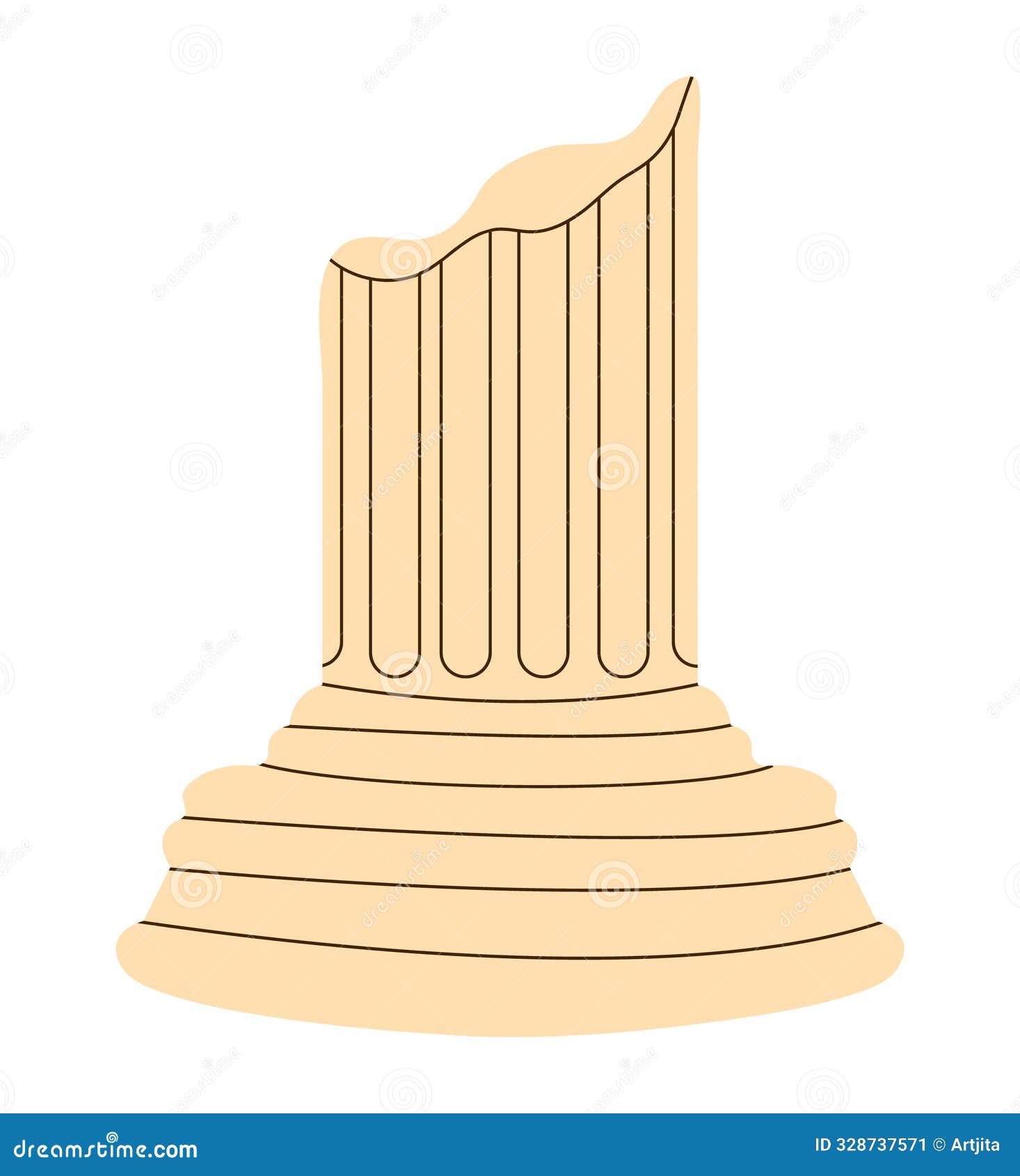 Antique Columns Set Of Tuscan, Doric, Ionic Order. Cartoon Vector ...