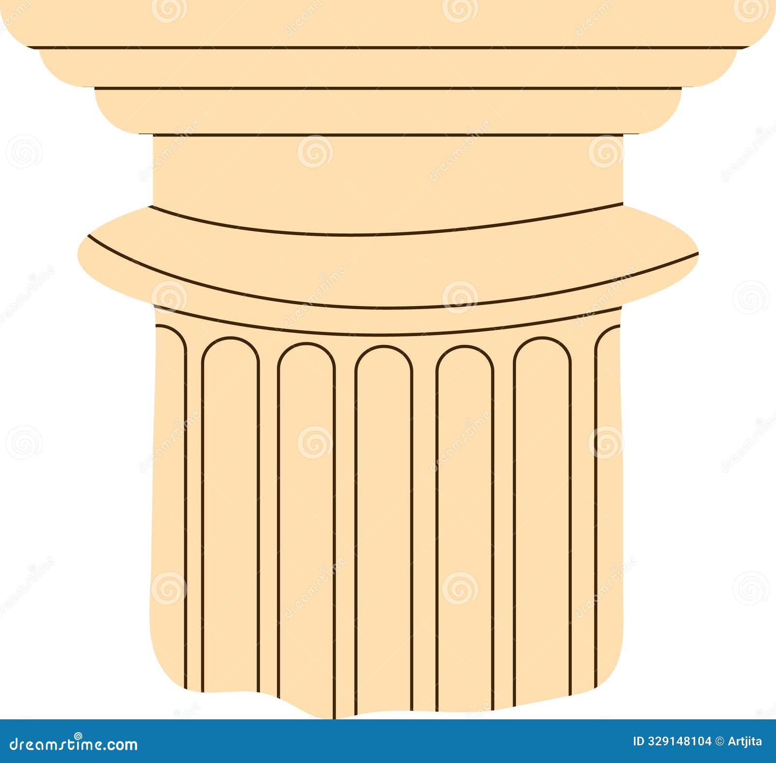 Greek Antique Columns. Architectural Elements of Ancient Hellas. Museum ...