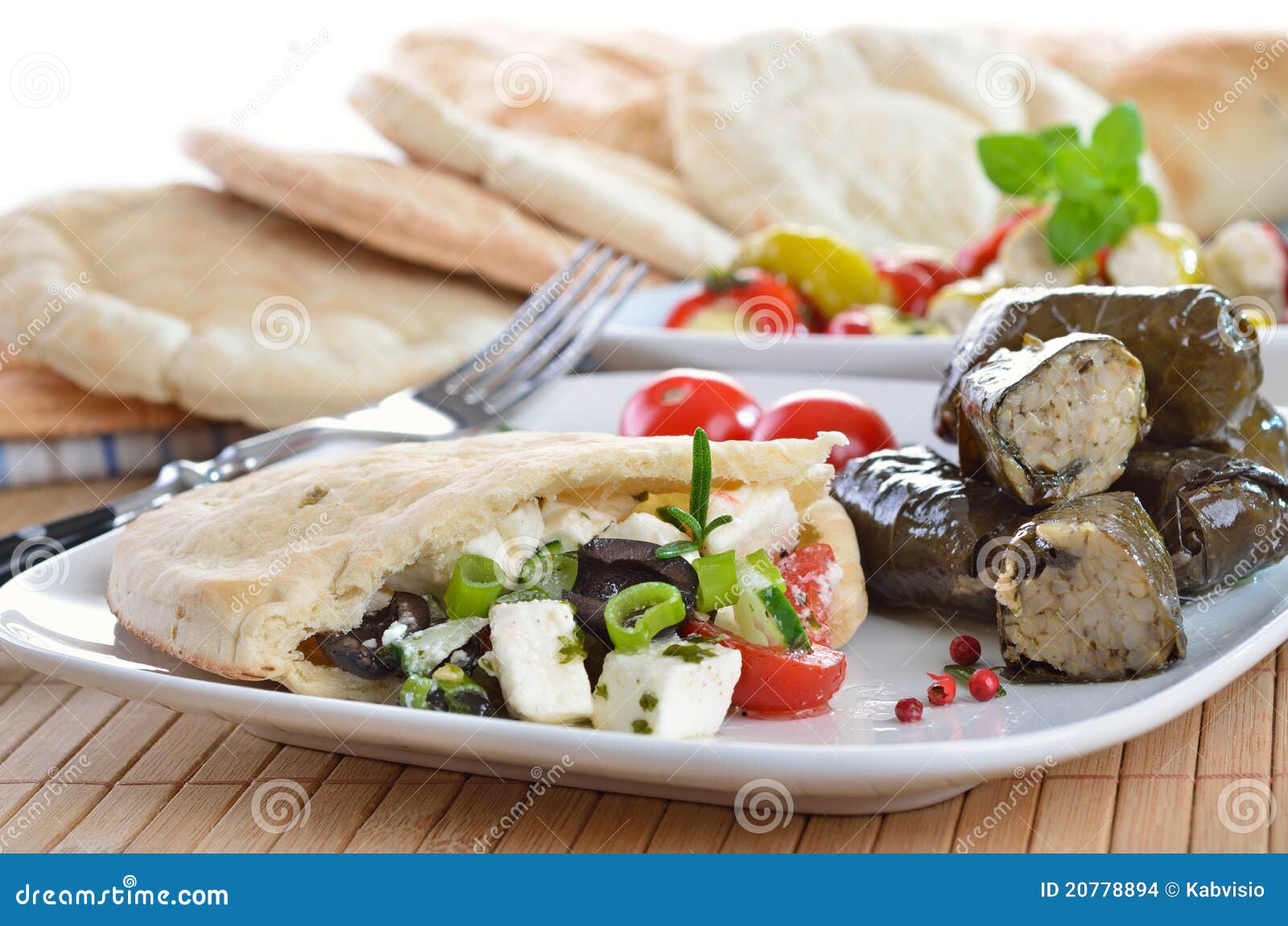 Greek appetizers stock photo. Image of grecian, fork - 20778894