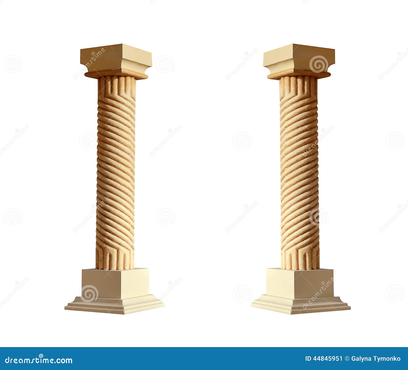 Greek Architectural Column Isolated on White Background Stock Image ...