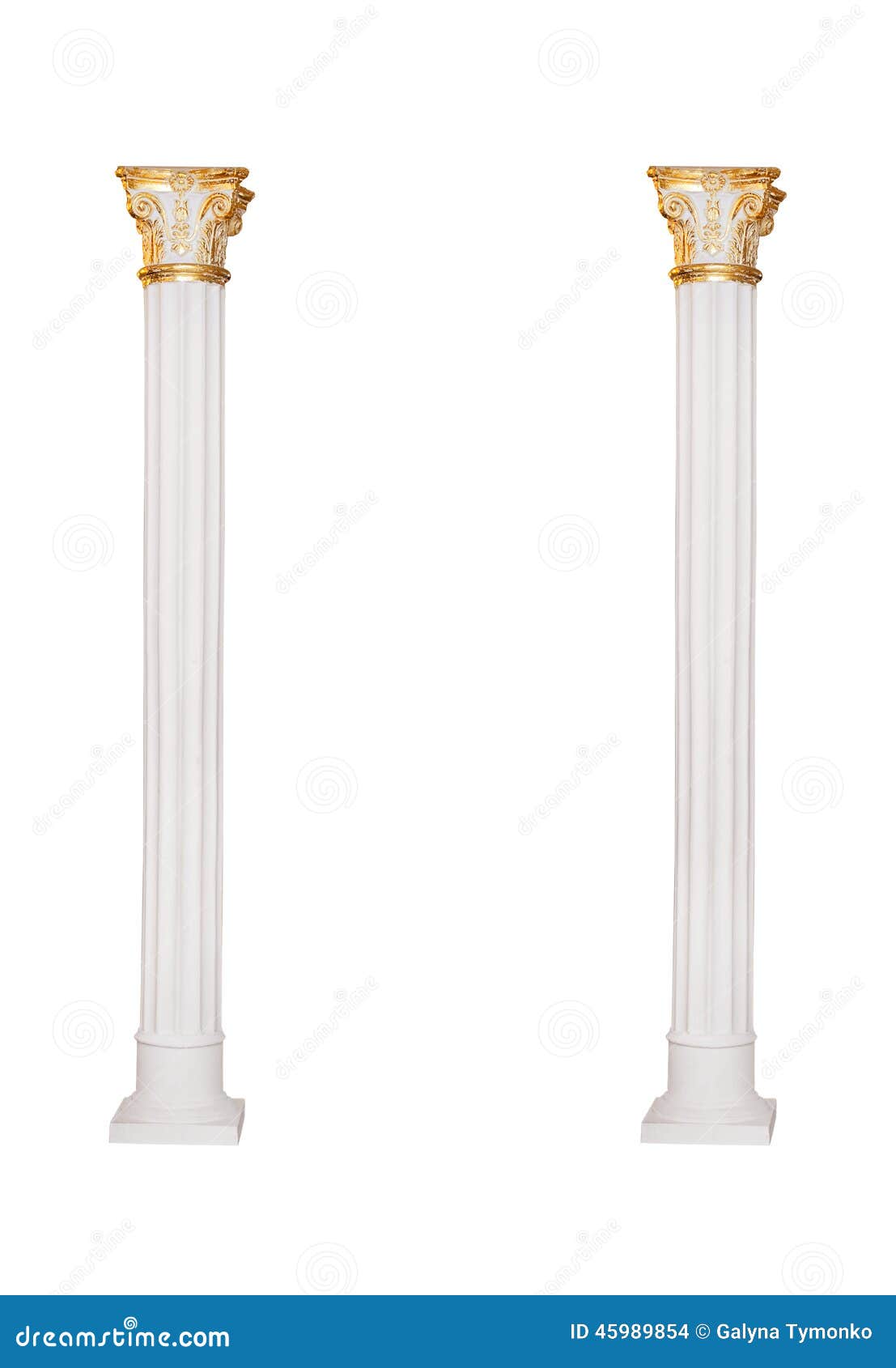 Greek Architectural Column Isolated on White Background Stock Photo ...