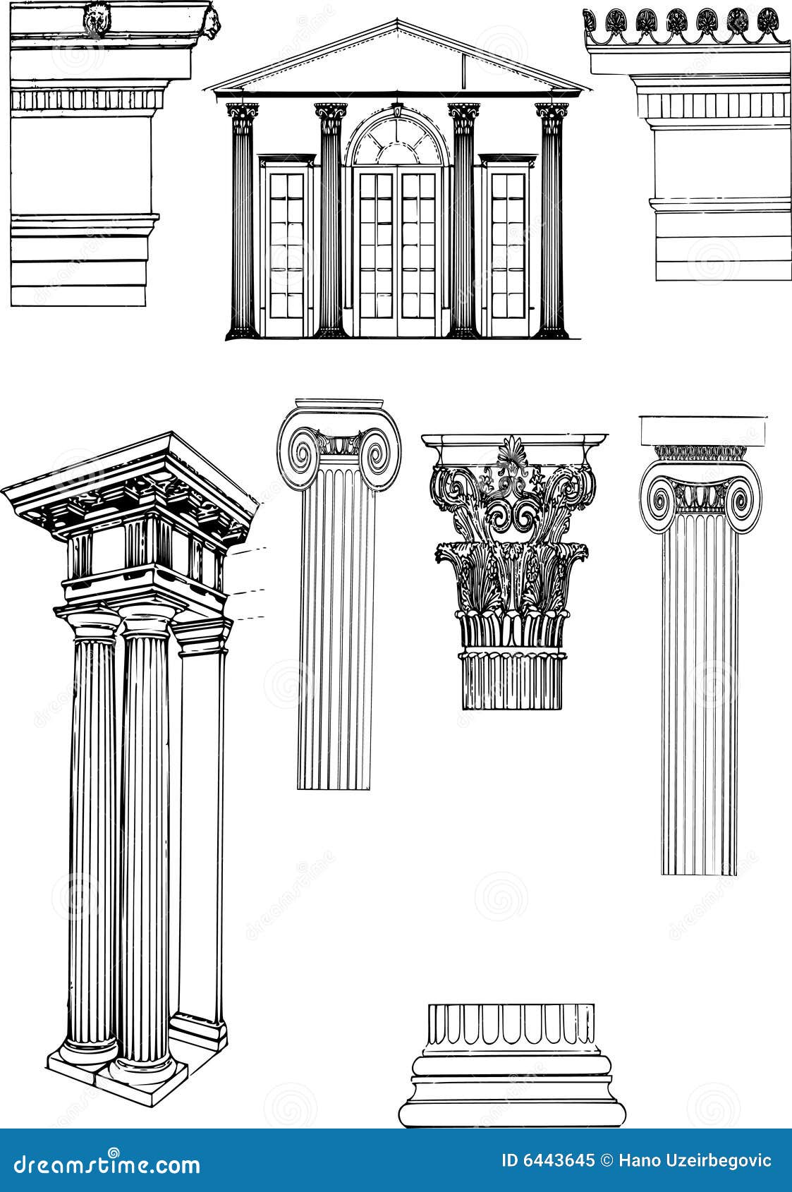 Greek architecture stock vector. Illustration of column - 6443645