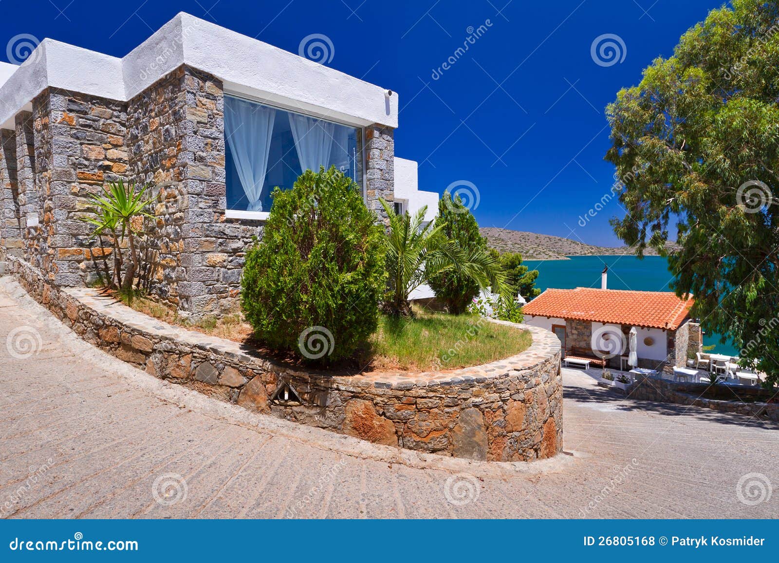 Greek Architecture of Crete Stock Photo - Image of idyllic, colony ...