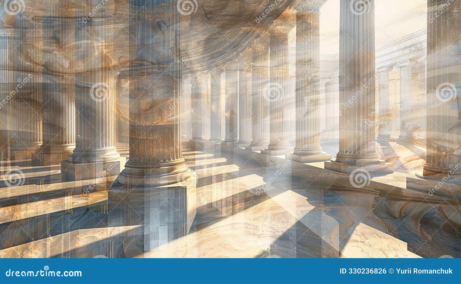 Greek Architecture Elements Blend with Modern Patterns in Realistic ...