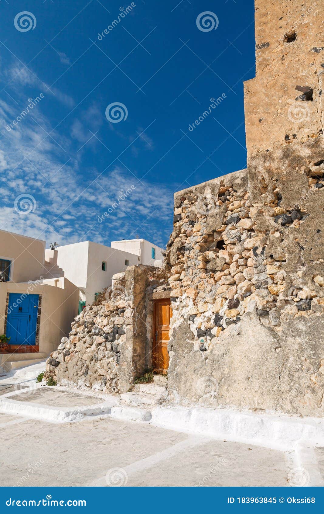Greek Architecture and L Entrance Doors Stock Image - Image of rustic ...