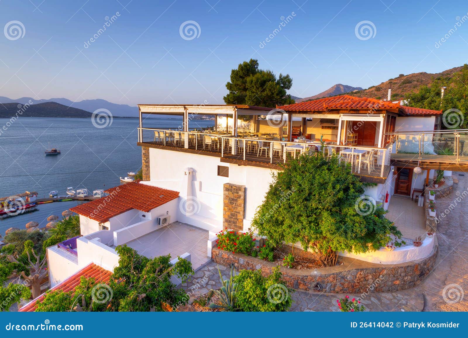 Greek Architecture at Mirabello Bay Stock Photo - Image of crete ...