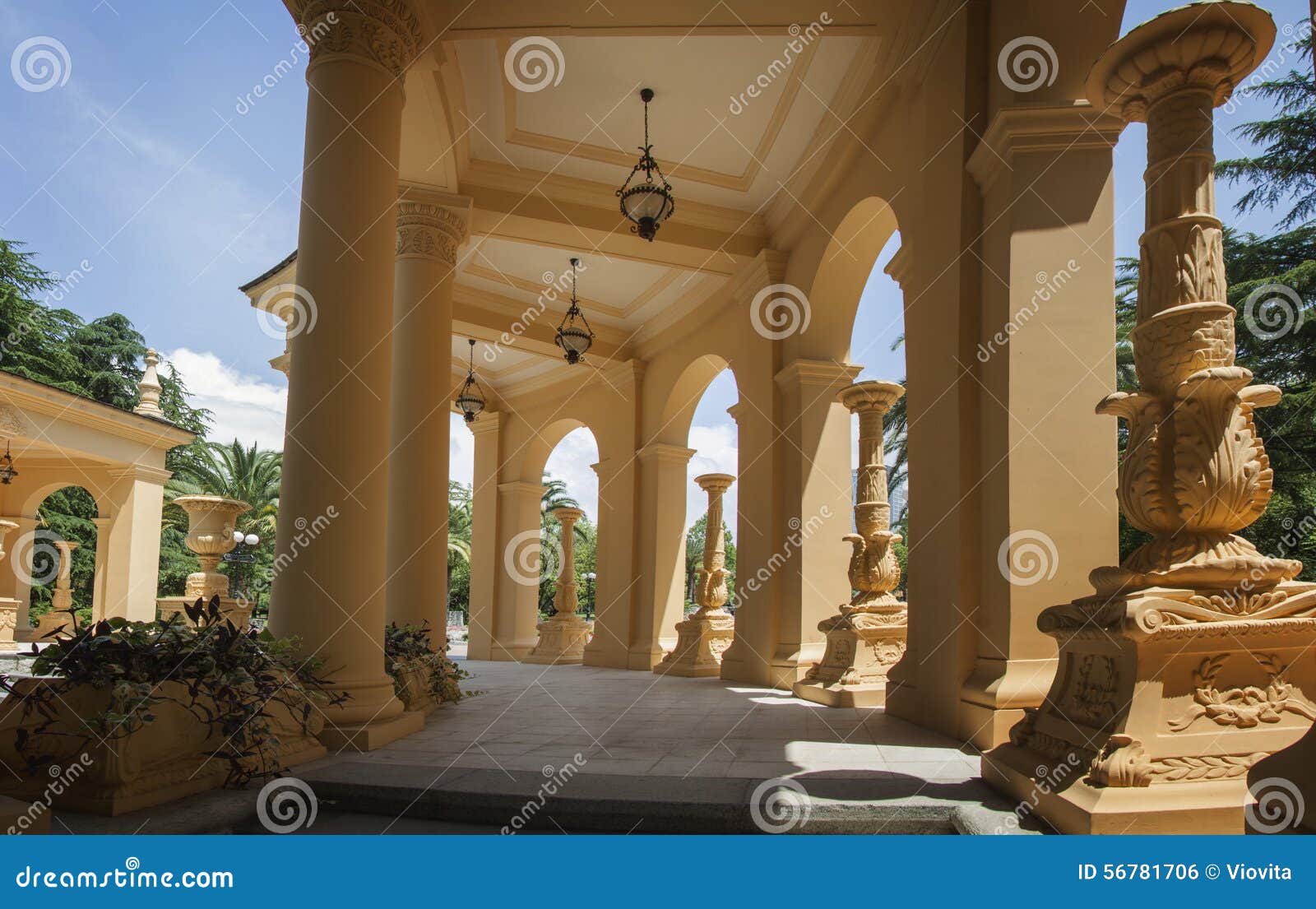 Greek Architecture in Sunny Day Stock Photo - Image of column, columns ...